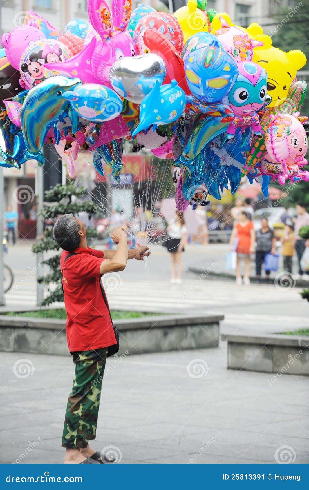 Chinese Old Man Selling Balloon Editorial Photo - Image of seller ...