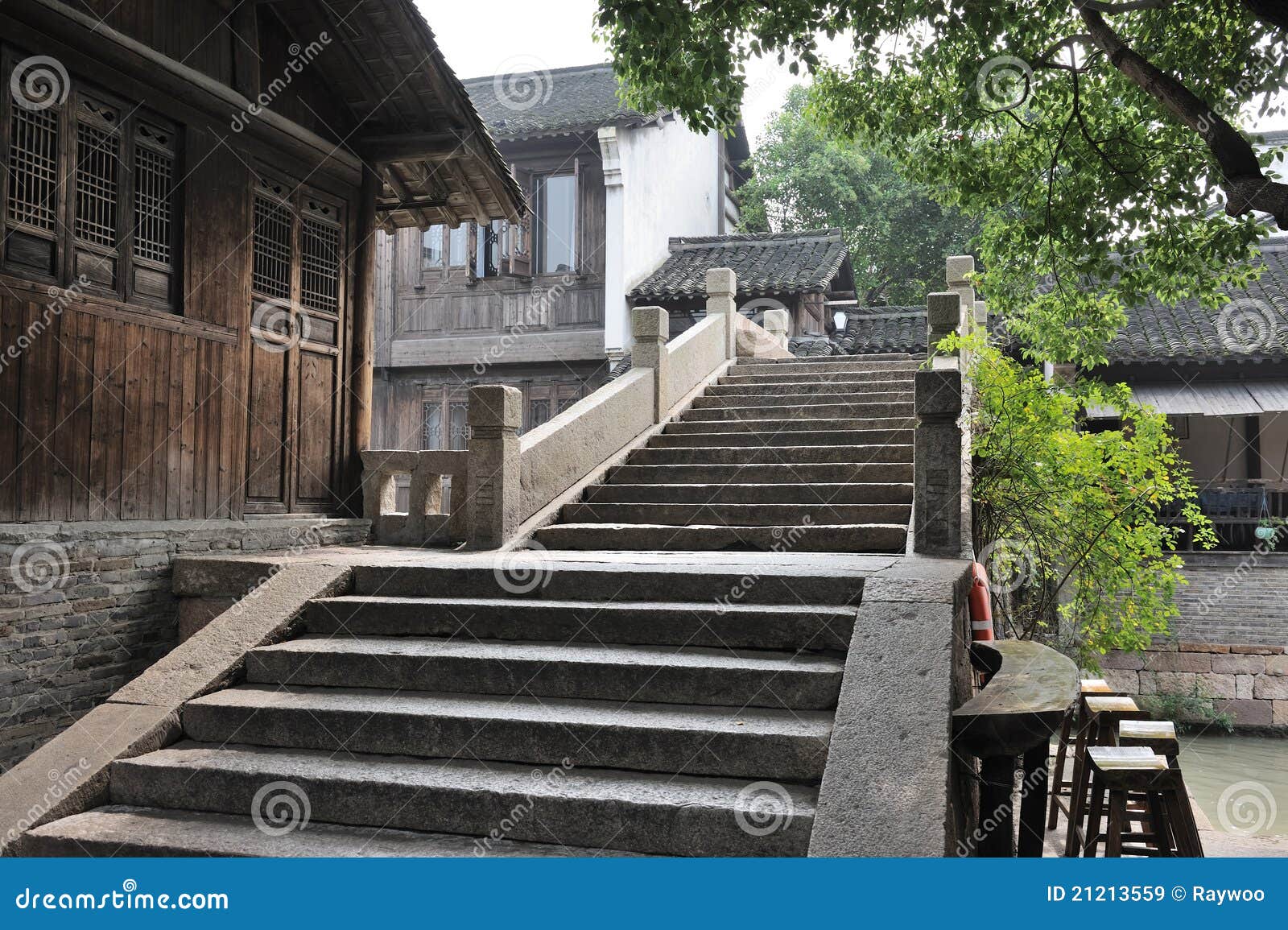 Chinese Old Stone Bridge in Wuzhen Stock Image - Image of staircase ...