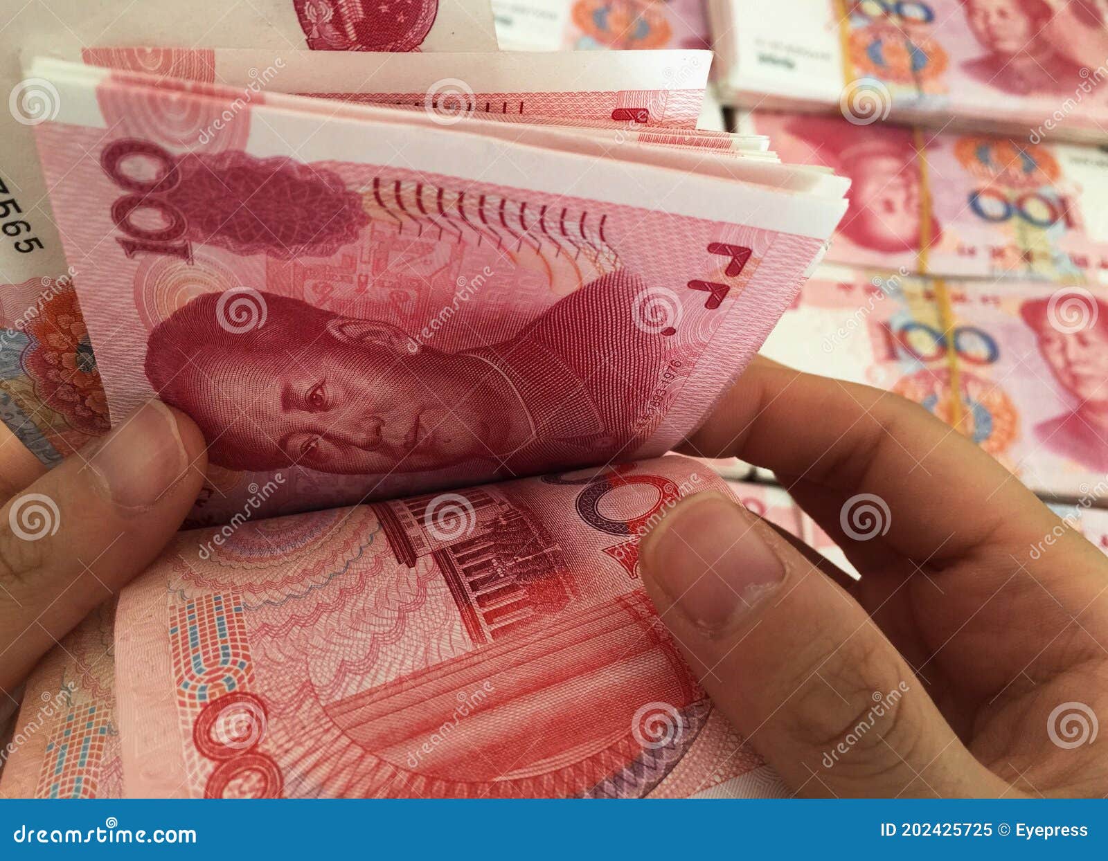 Chinese RMB Yuan banknotes stock image. Image of chinese - 202425725