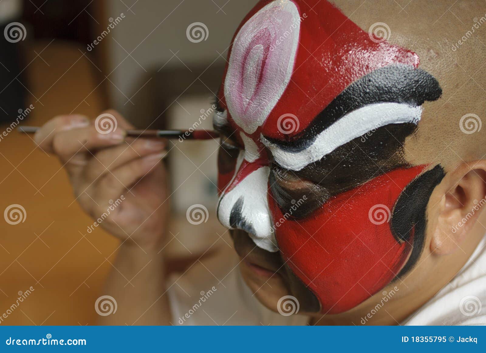 A Chinese Opera Actor is Painting His Face Stock Image - Image of ...