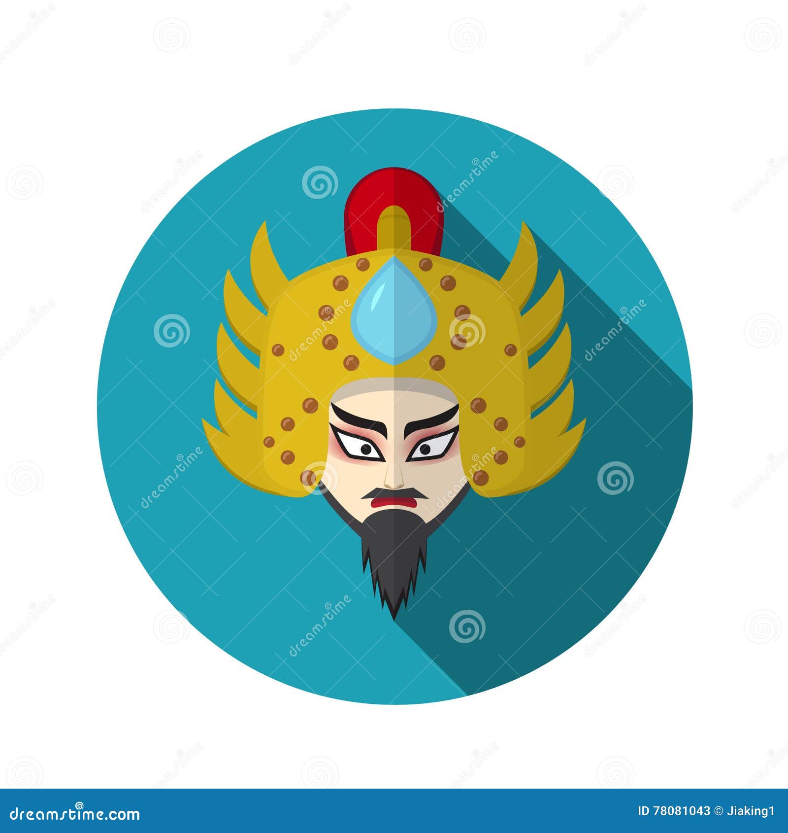 Chinese Opera Icon, Warrior and Knight Symbol Stock Vector ...