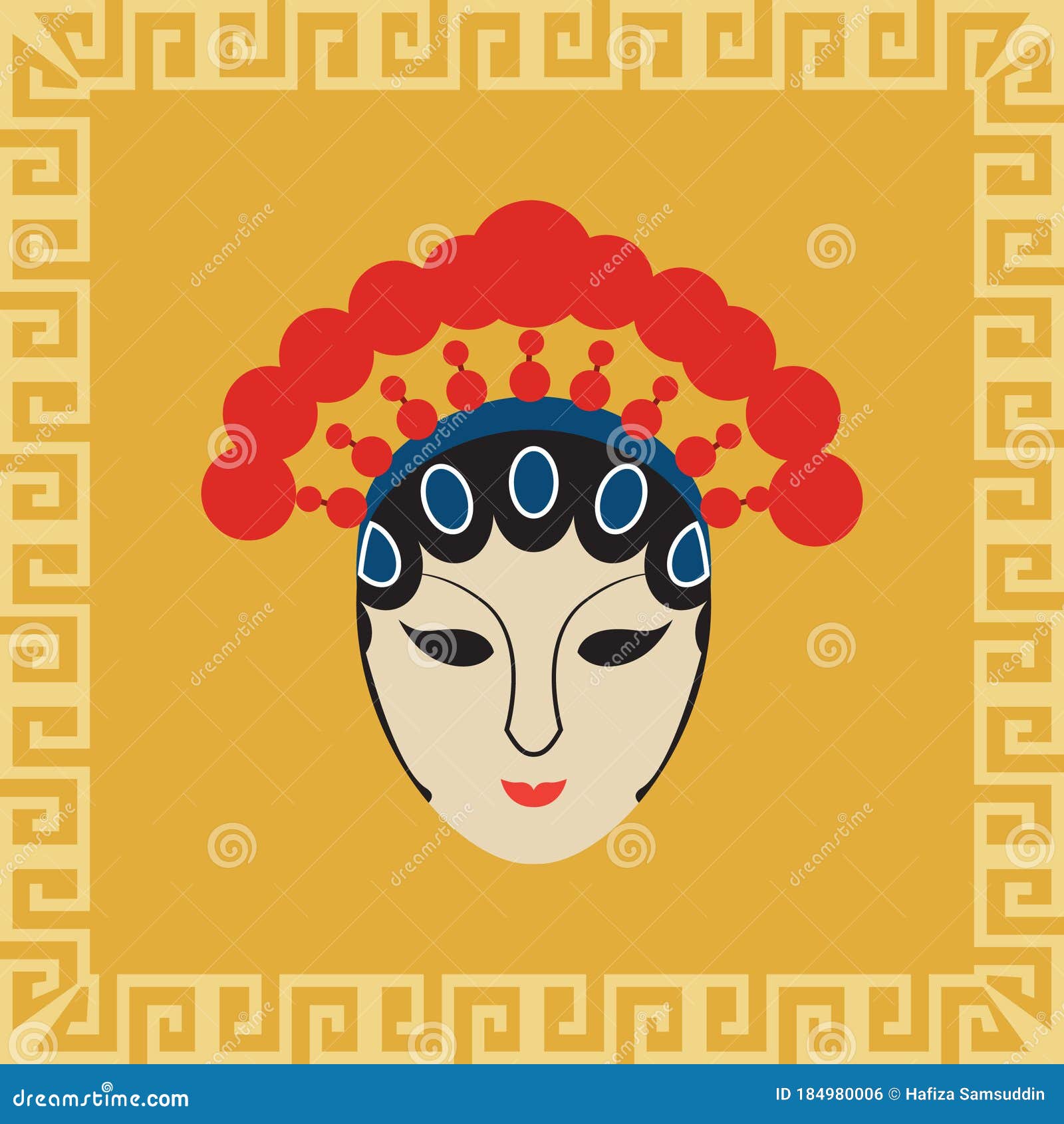 Chinese Opera Mask. Vector Illustration Decorative Design Stock ...