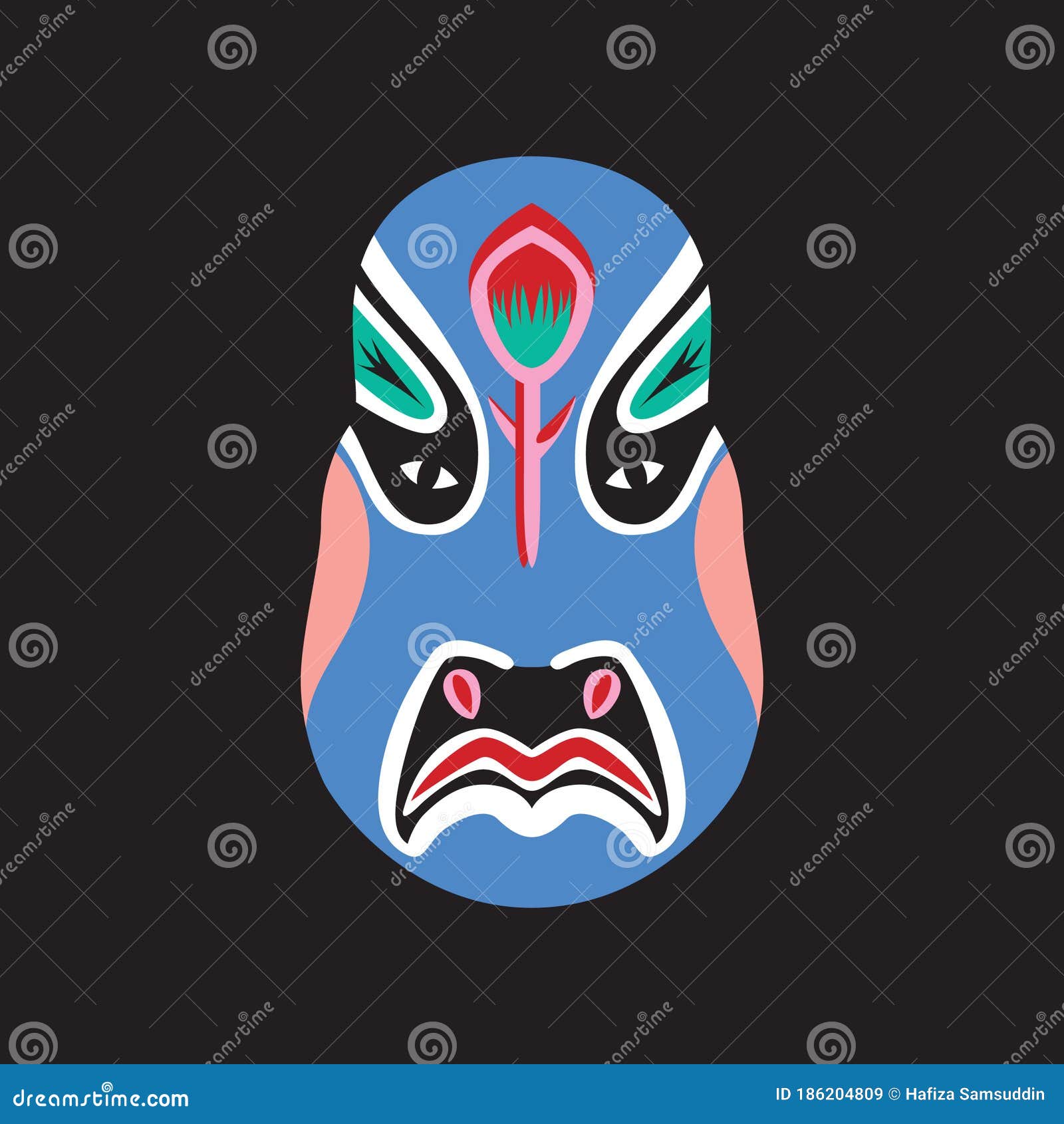 Chinese Opera Mask. Vector Illustration Decorative Design Stock Vector ...