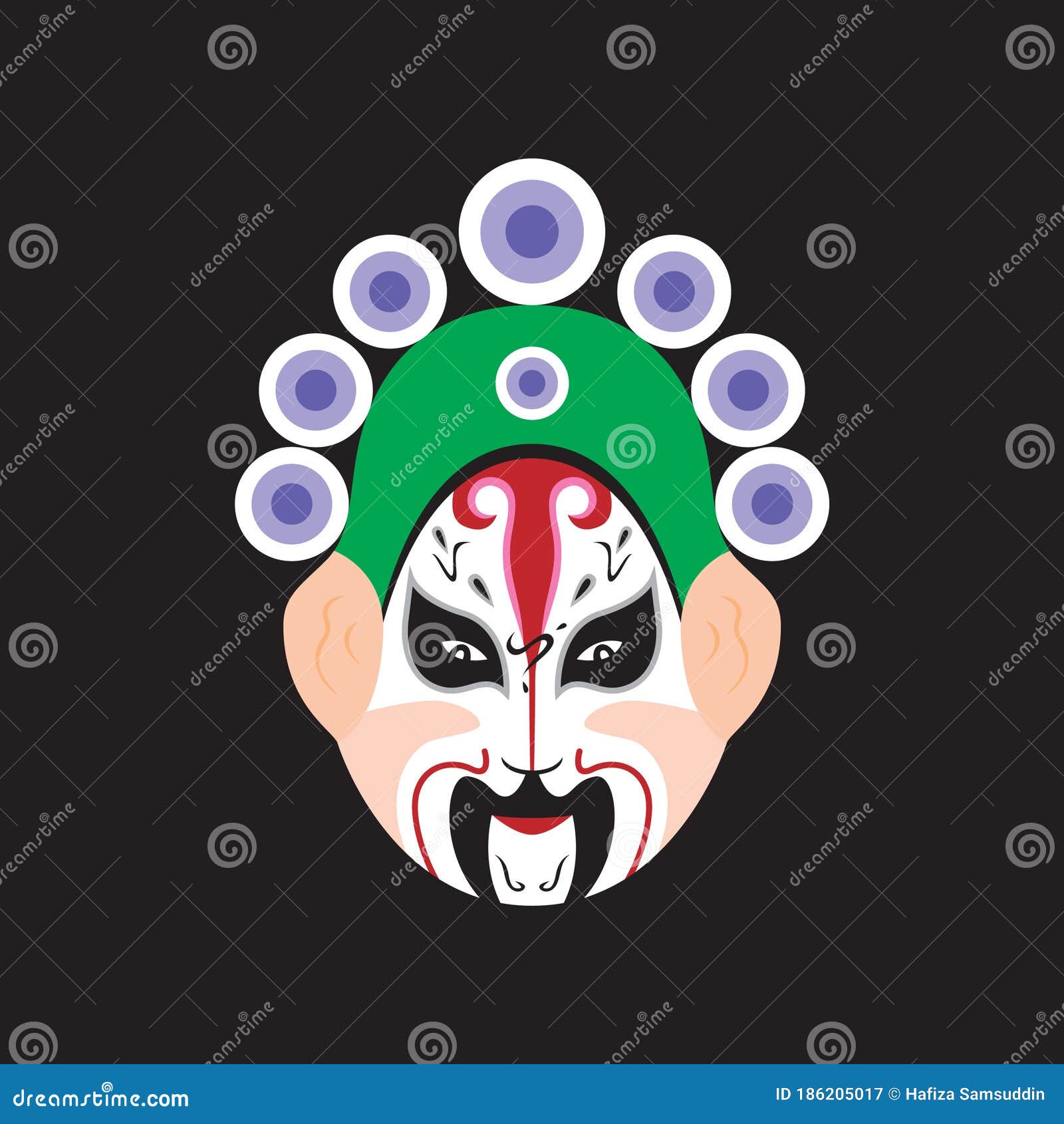 Chinese Opera Mask. Vector Illustration Decorative Design Stock Vector ...