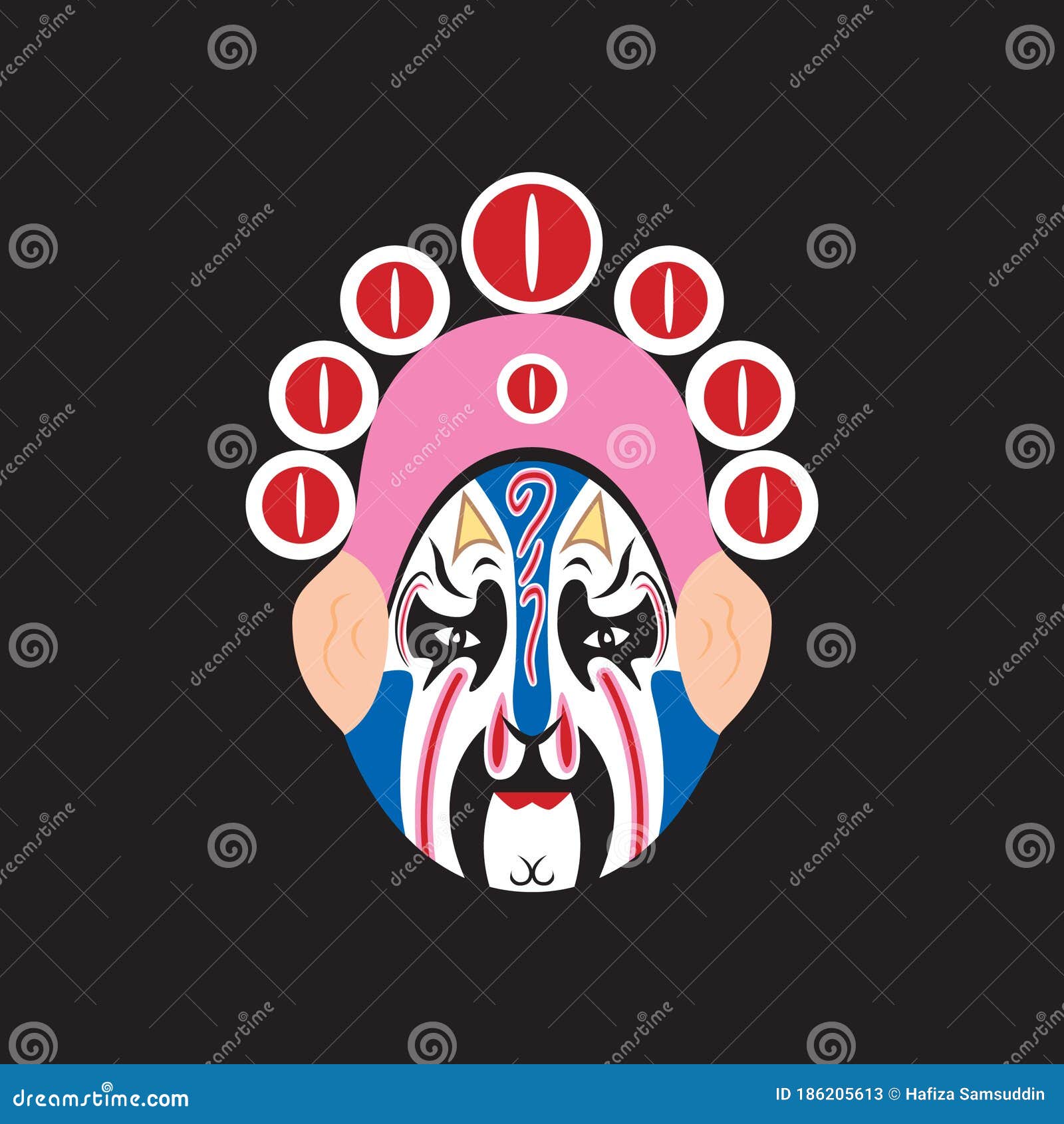 Chinese Opera Mask. Vector Illustration Decorative Design Stock Vector ...