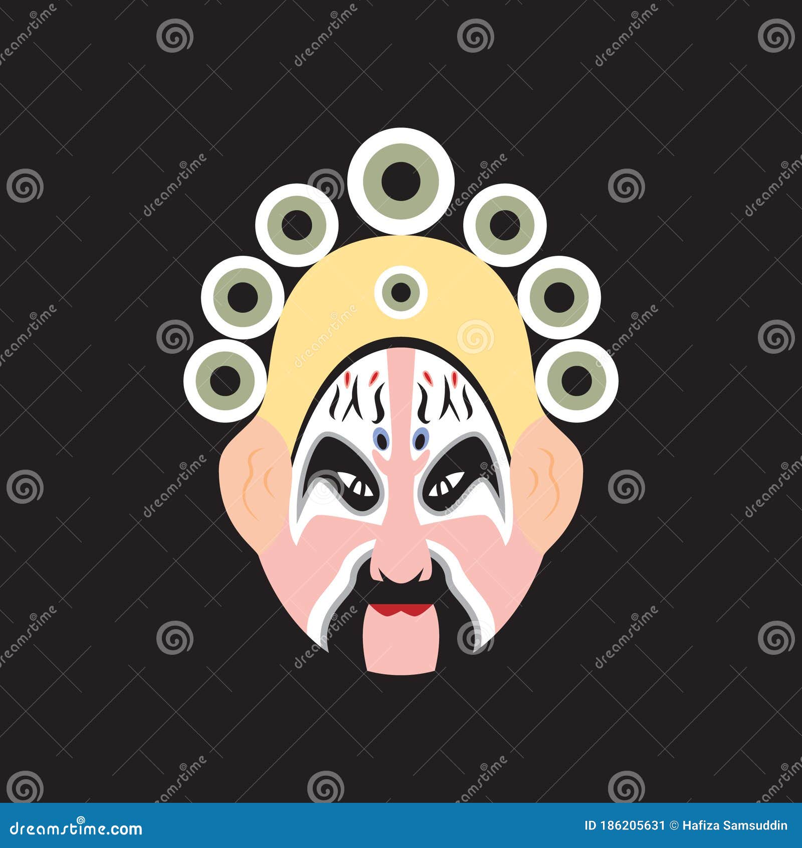 Chinese Opera Mask. Vector Illustration Decorative Design Stock Vector ...