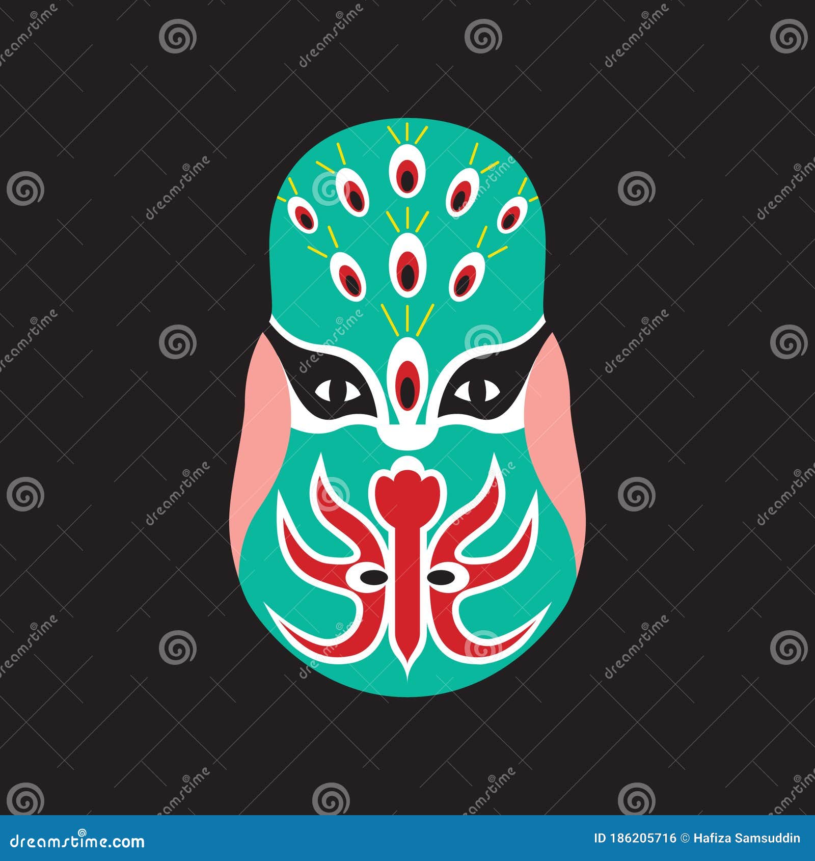 Chinese Opera Mask. Vector Illustration Decorative Design Stock Vector ...