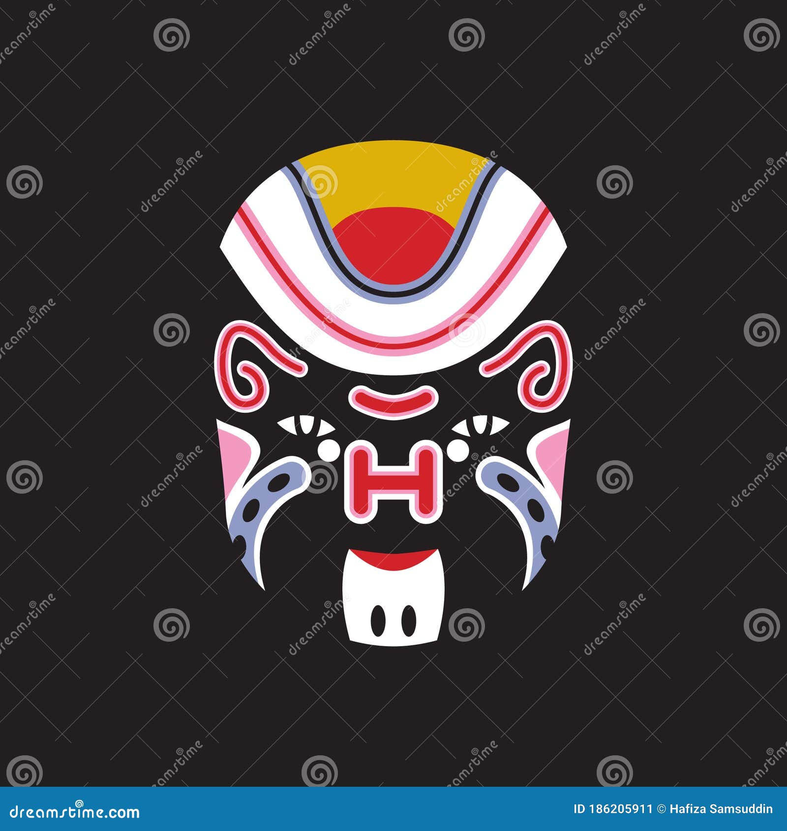 Chinese Opera Mask. Vector Illustration Decorative Design Stock Vector ...
