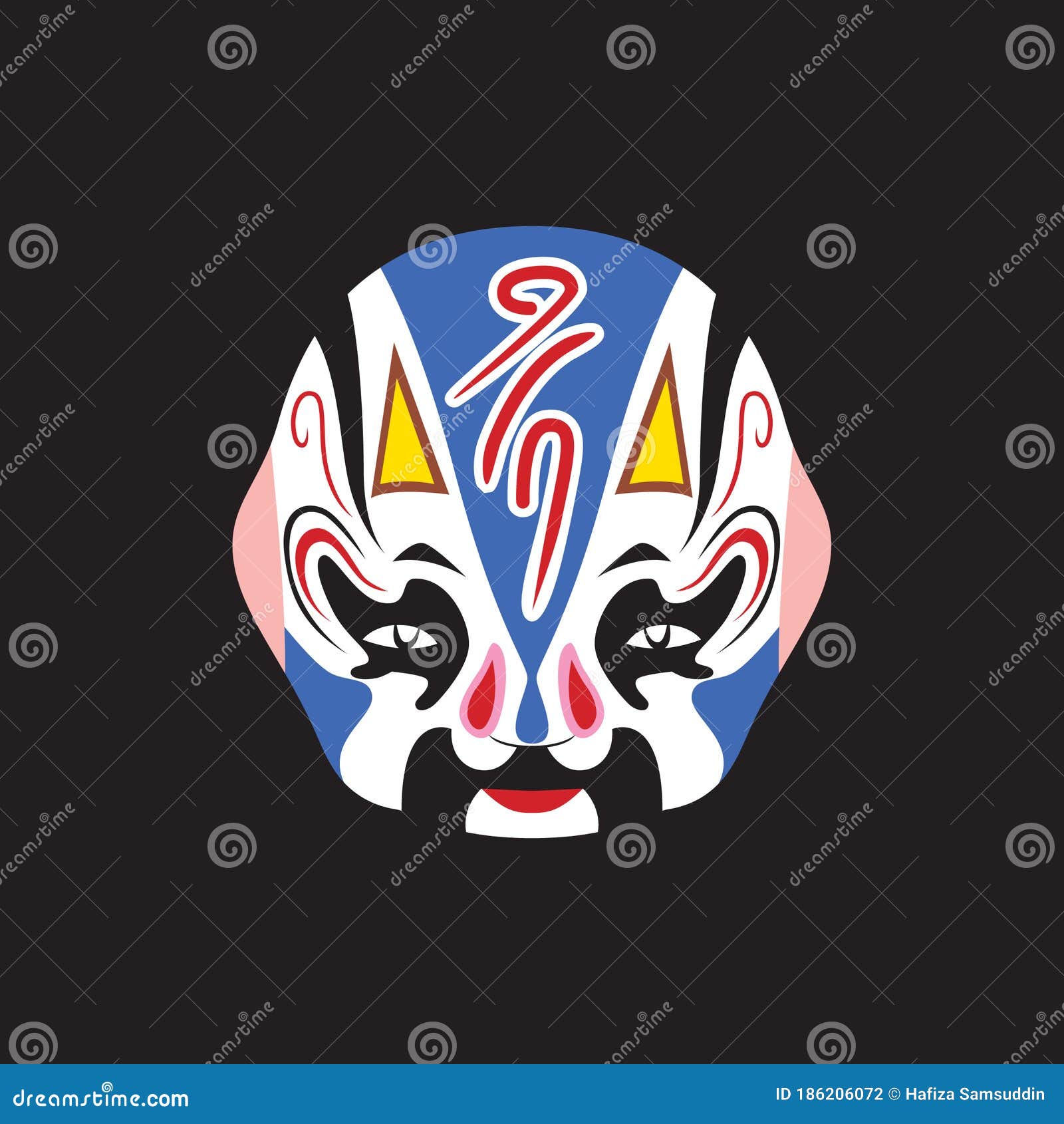Chinese Opera Mask. Vector Illustration Decorative Design Stock Vector ...