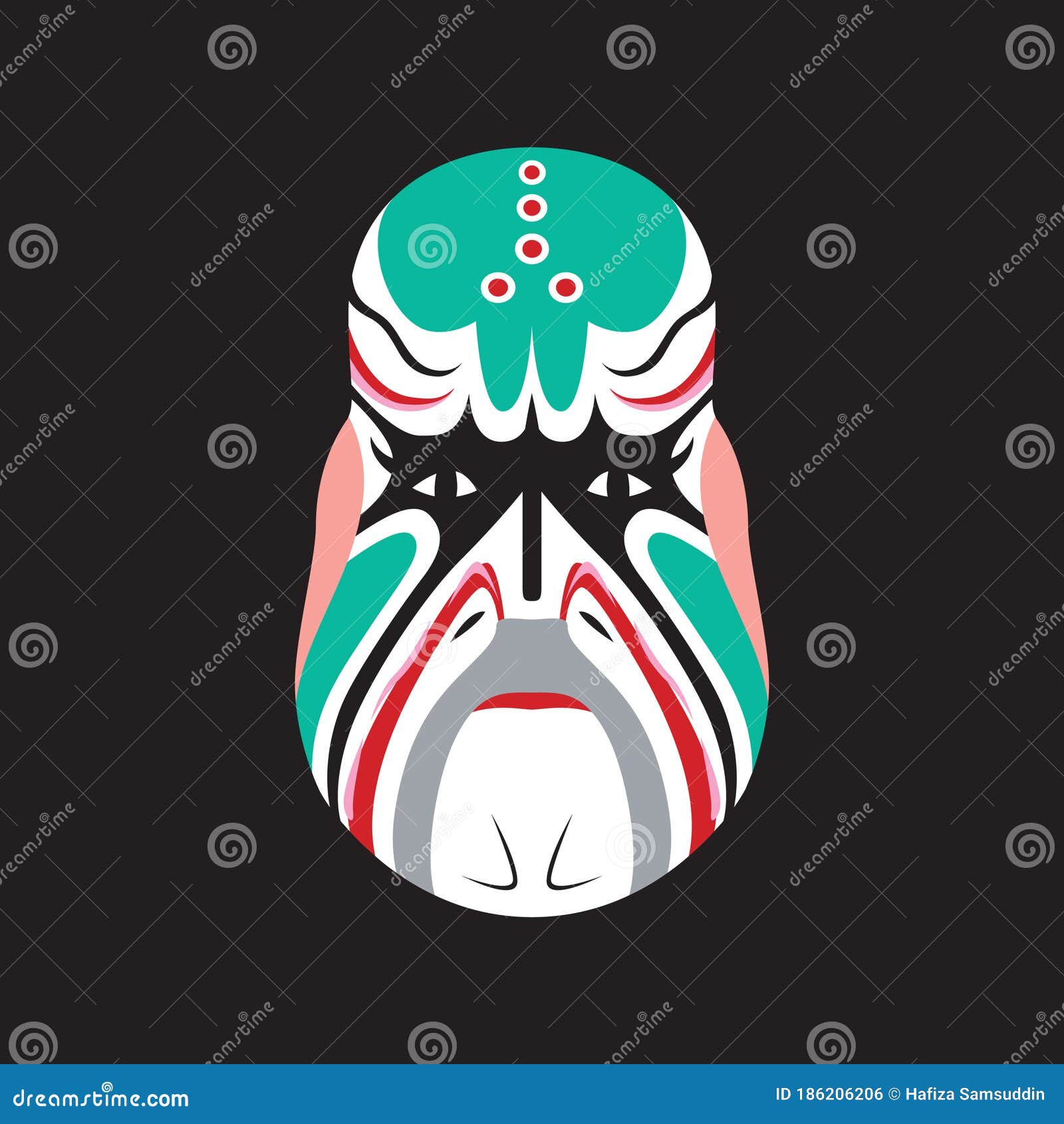 Chinese Opera Mask. Vector Illustration Decorative Design Stock Vector ...