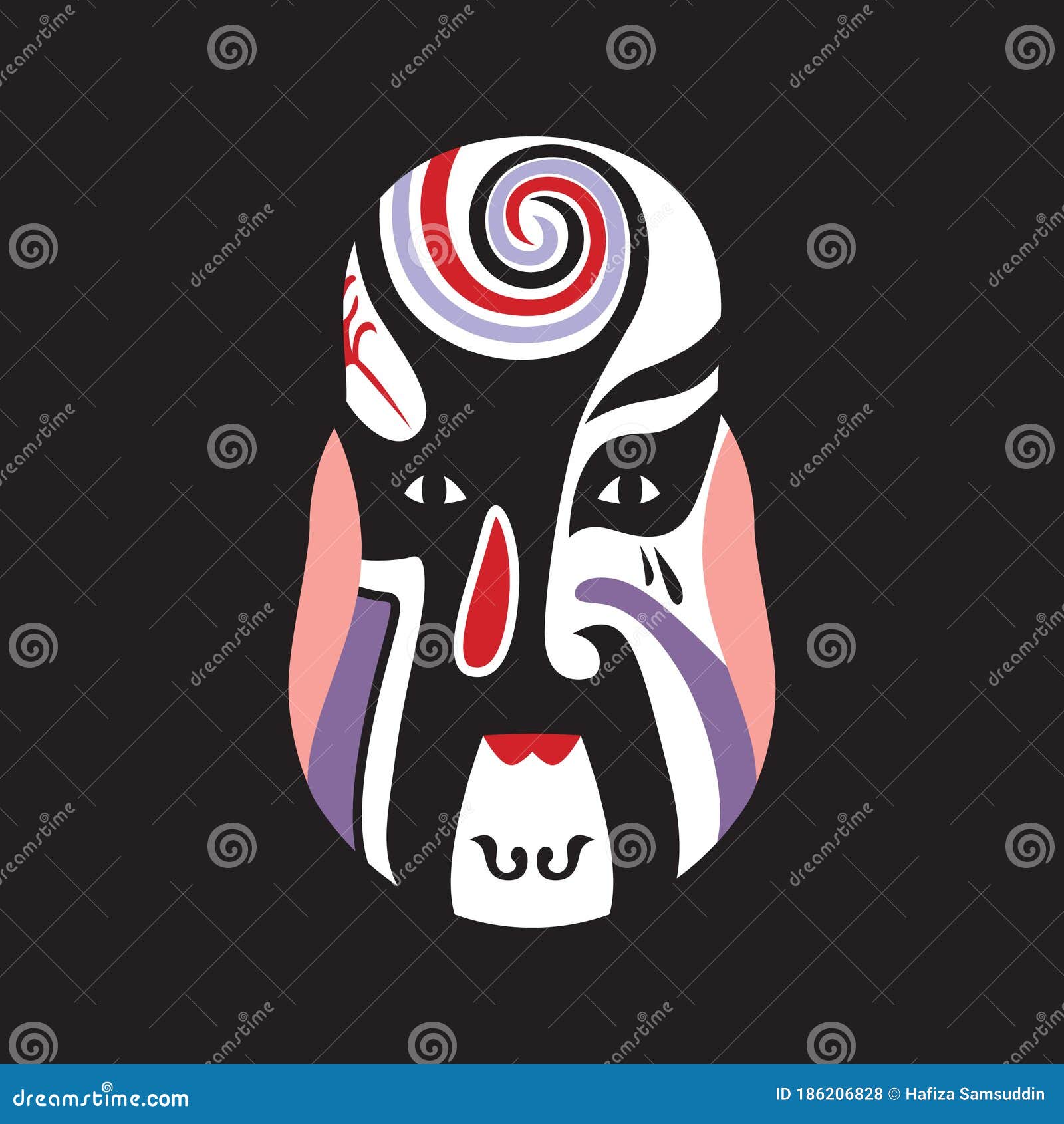 Chinese Opera Mask. Vector Illustration Decorative Design Stock Vector ...