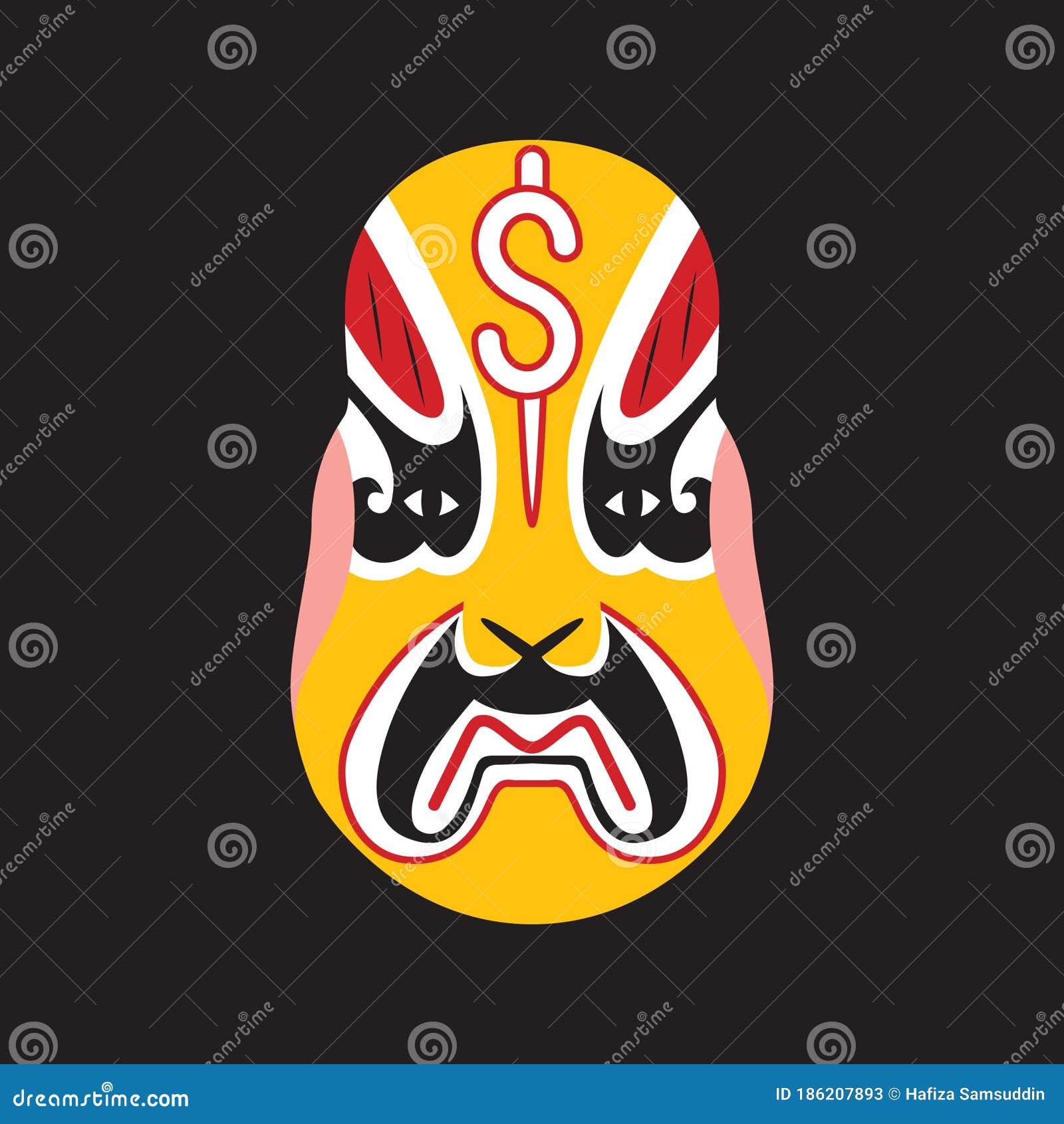 Chinese Opera Mask. Vector Illustration Decorative Design Stock Vector ...