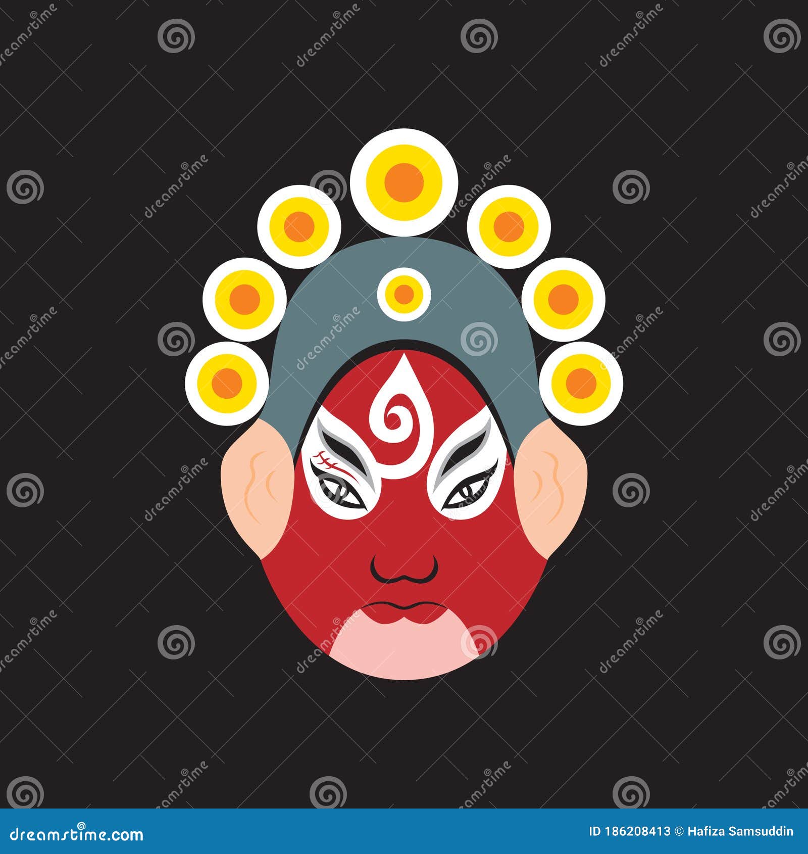 Chinese Opera Mask. Vector Illustration Decorative Design Stock Vector ...