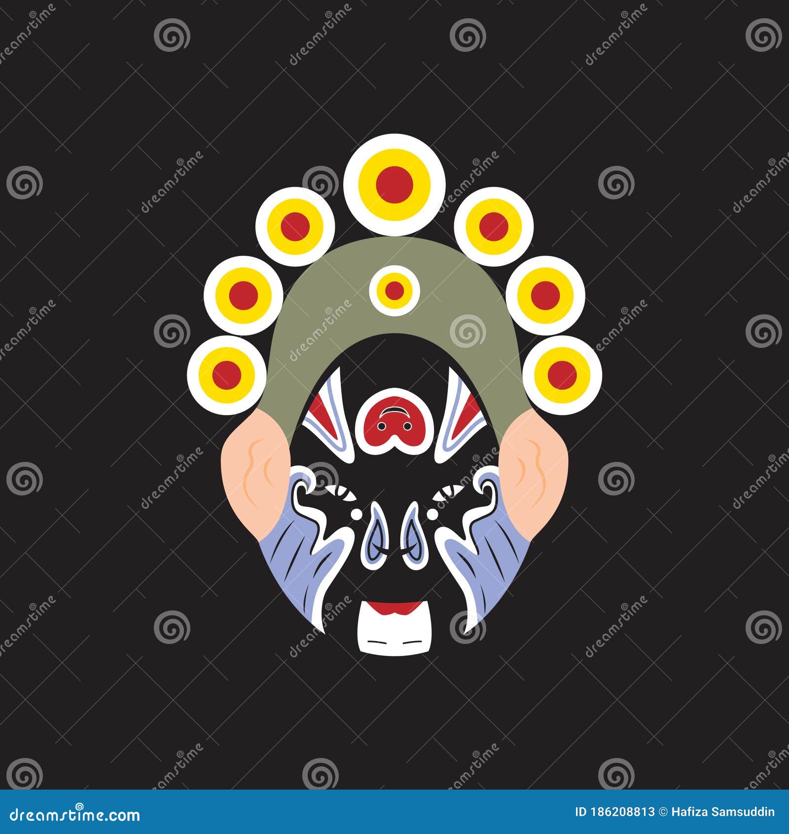 Chinese Opera Mask. Vector Illustration Decorative Design Stock Vector ...