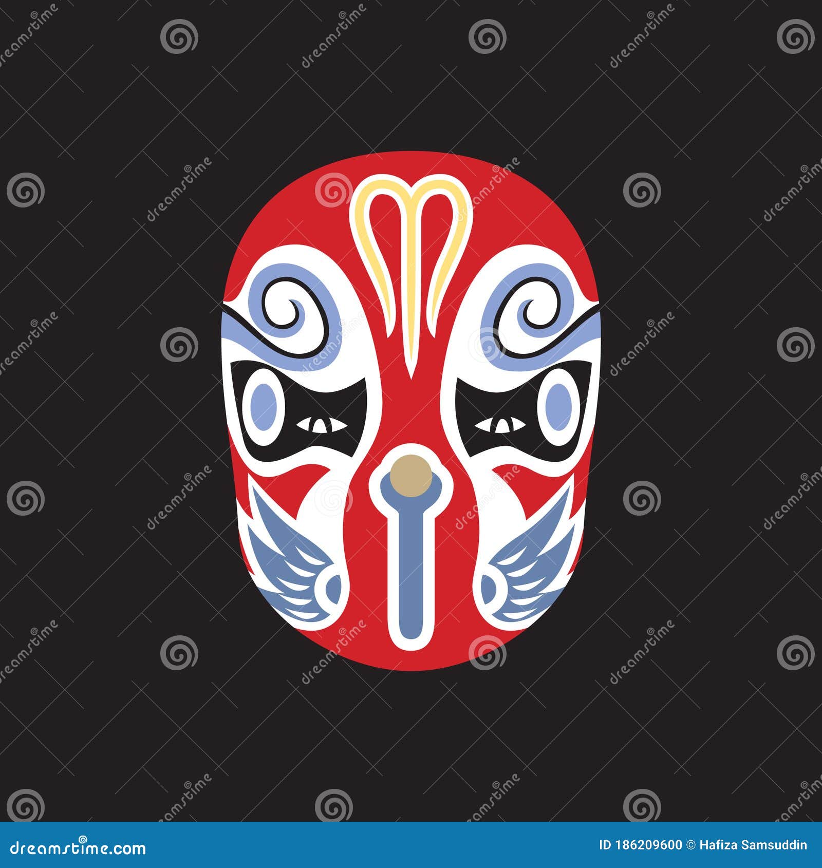 Chinese Opera Mask. Vector Illustration Decorative Design Stock Vector ...