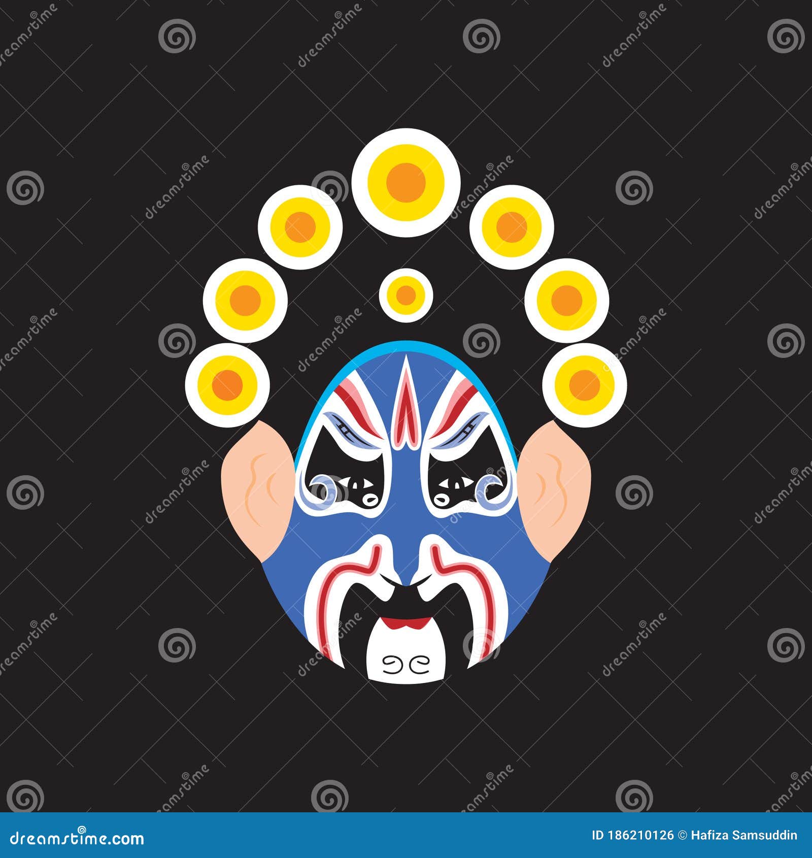 Chinese Opera Mask. Vector Illustration Decorative Design Stock Vector ...