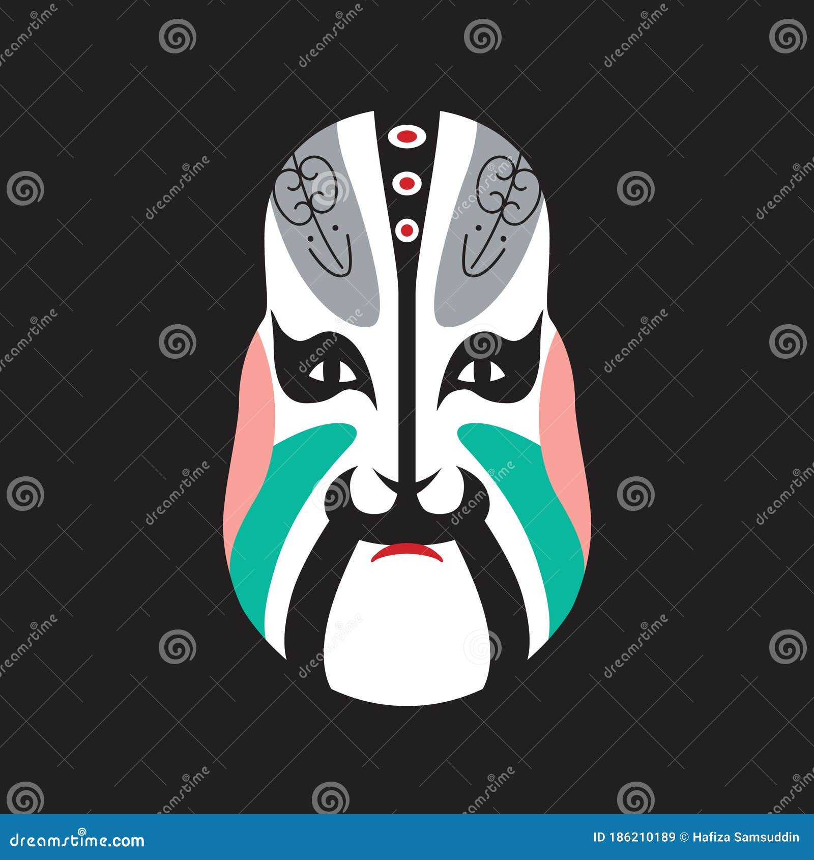 Chinese Opera Mask. Vector Illustration Decorative Design Stock Vector ...