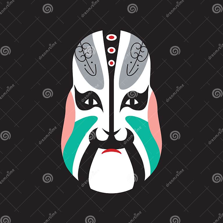 Chinese Opera Mask. Vector Illustration Decorative Design Stock Vector ...