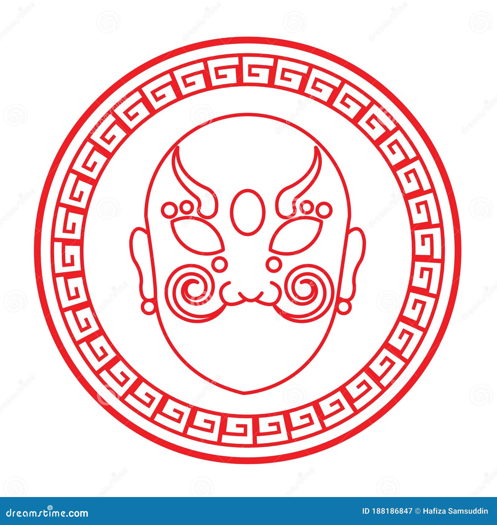Chinese Opera Mask. Vector Illustration Decorative Design Stock Vector ...