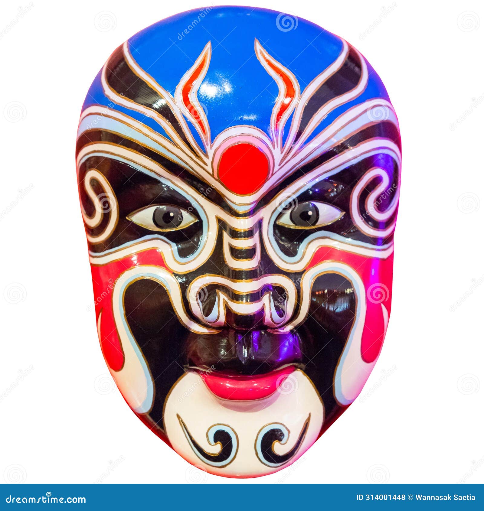 Chinese Opera Mask on a White Background. Stock Photo - Image of mask ...