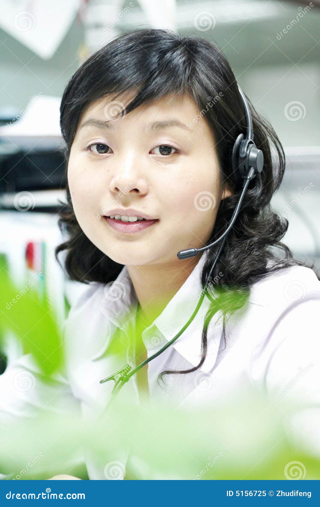 Chinese Operator with Headset Stock Image - Image of glad, corporate ...