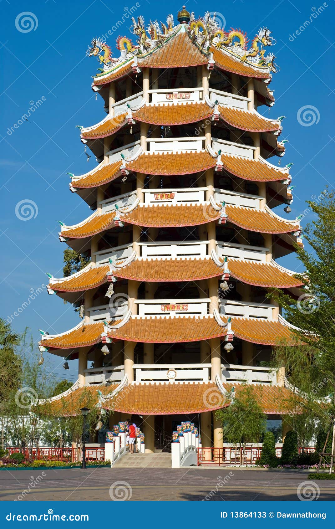 Chinese pagoda stock image. Image of icon, chinese, landscape - 13864133