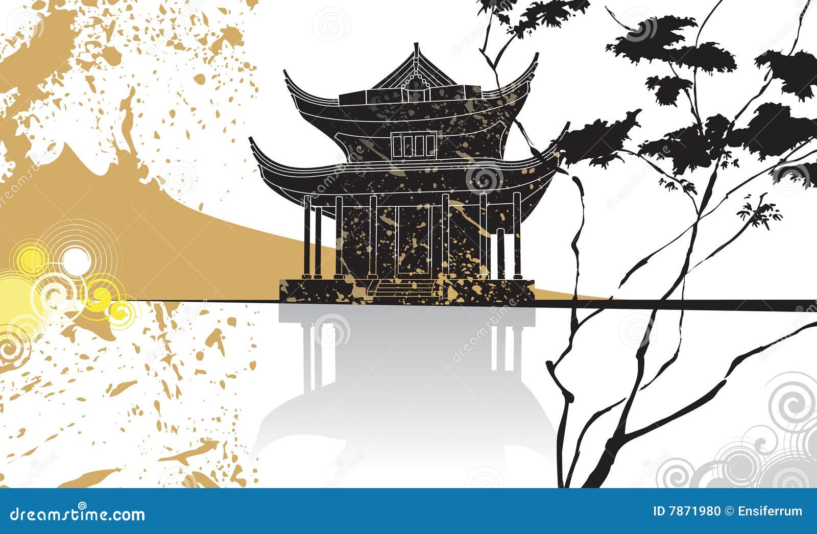 Chinese Pagoda Abstract Background Stock Vector - Illustration of ...