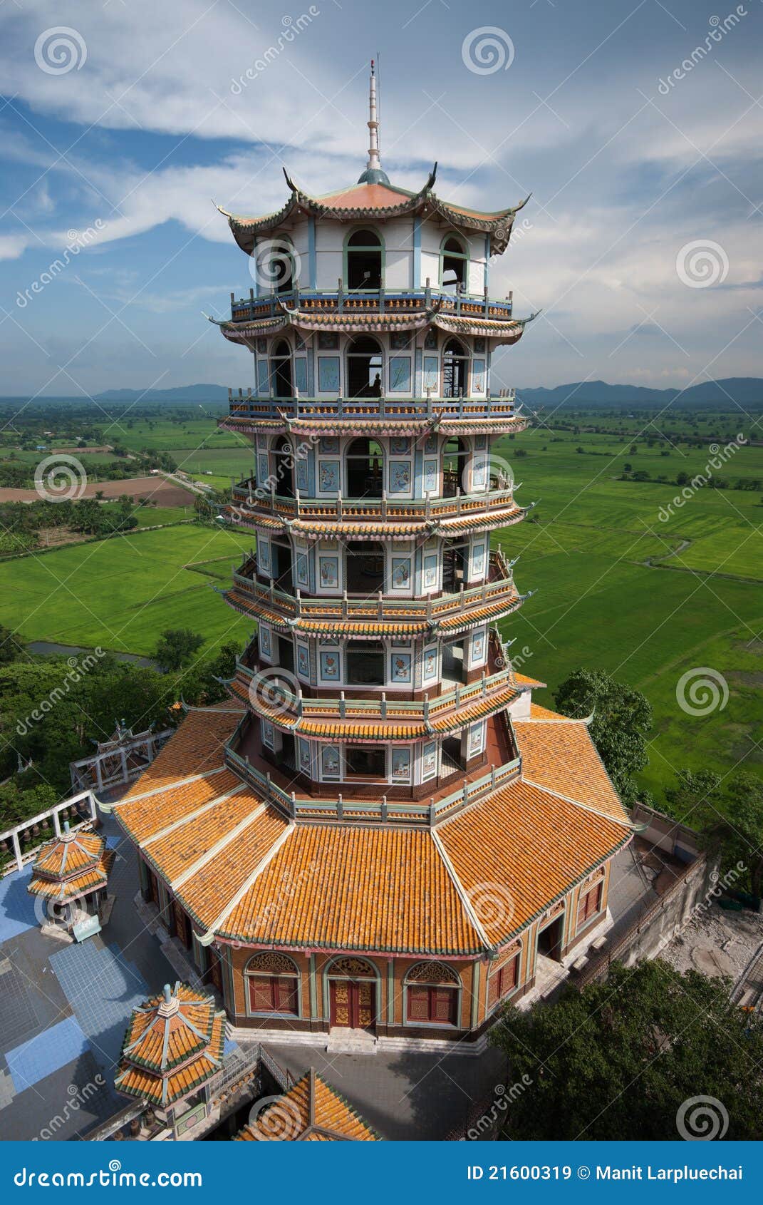 Chinese pagoda in temple . stock image. Image of chinese - 21600319