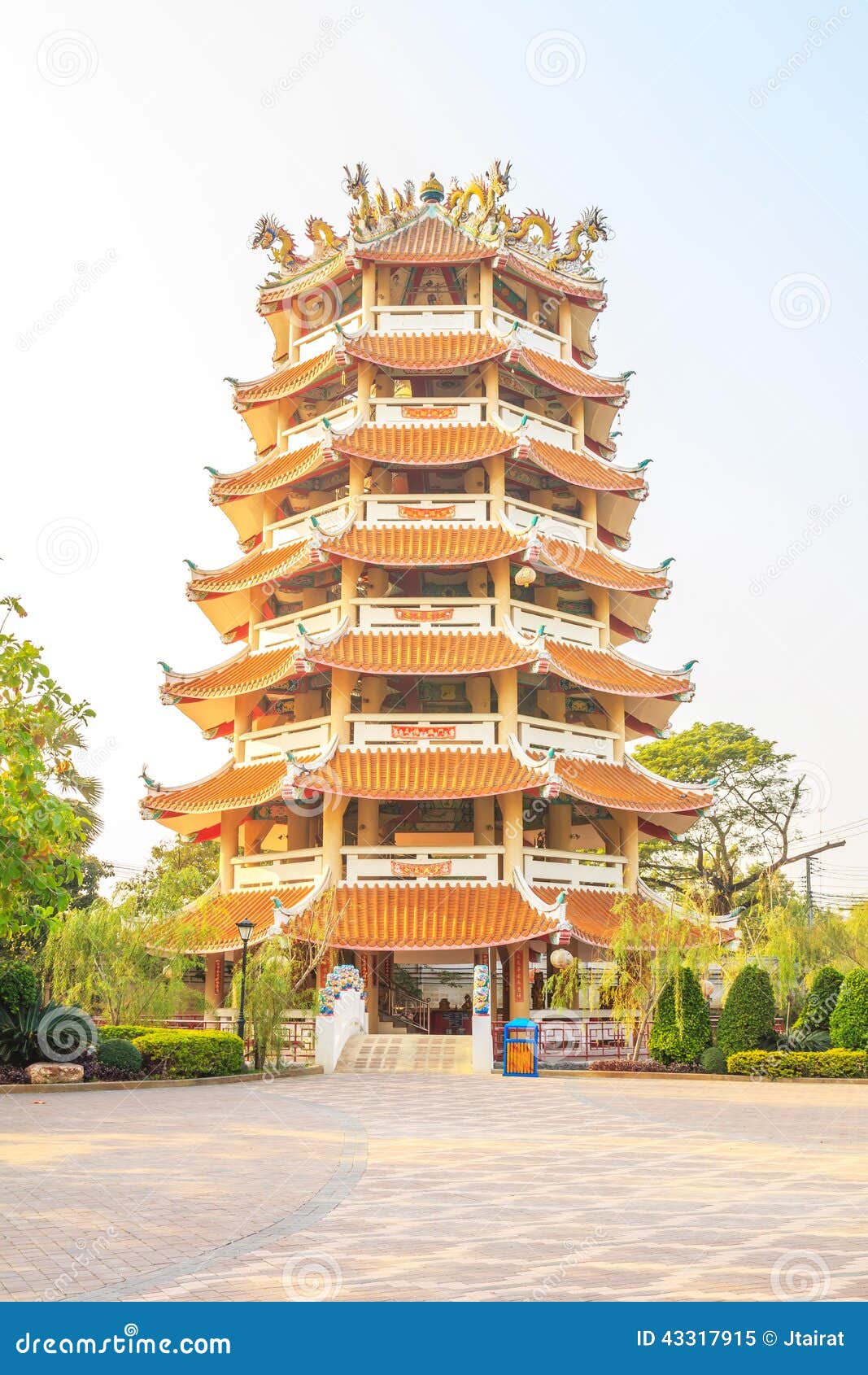 Chinese pagodas tower. stock image. Image of historic - 43317915