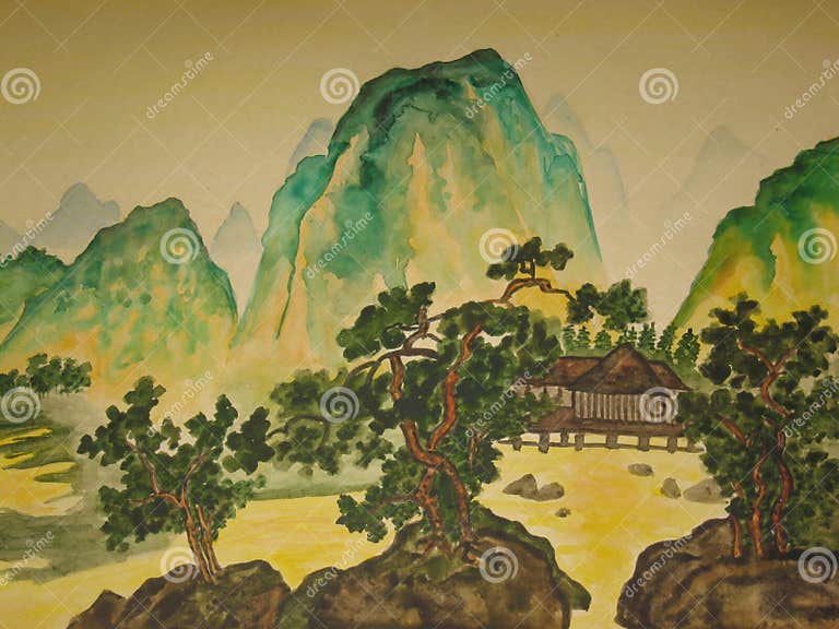 Chinese painting stock illustration. Illustration of culture - 4985544