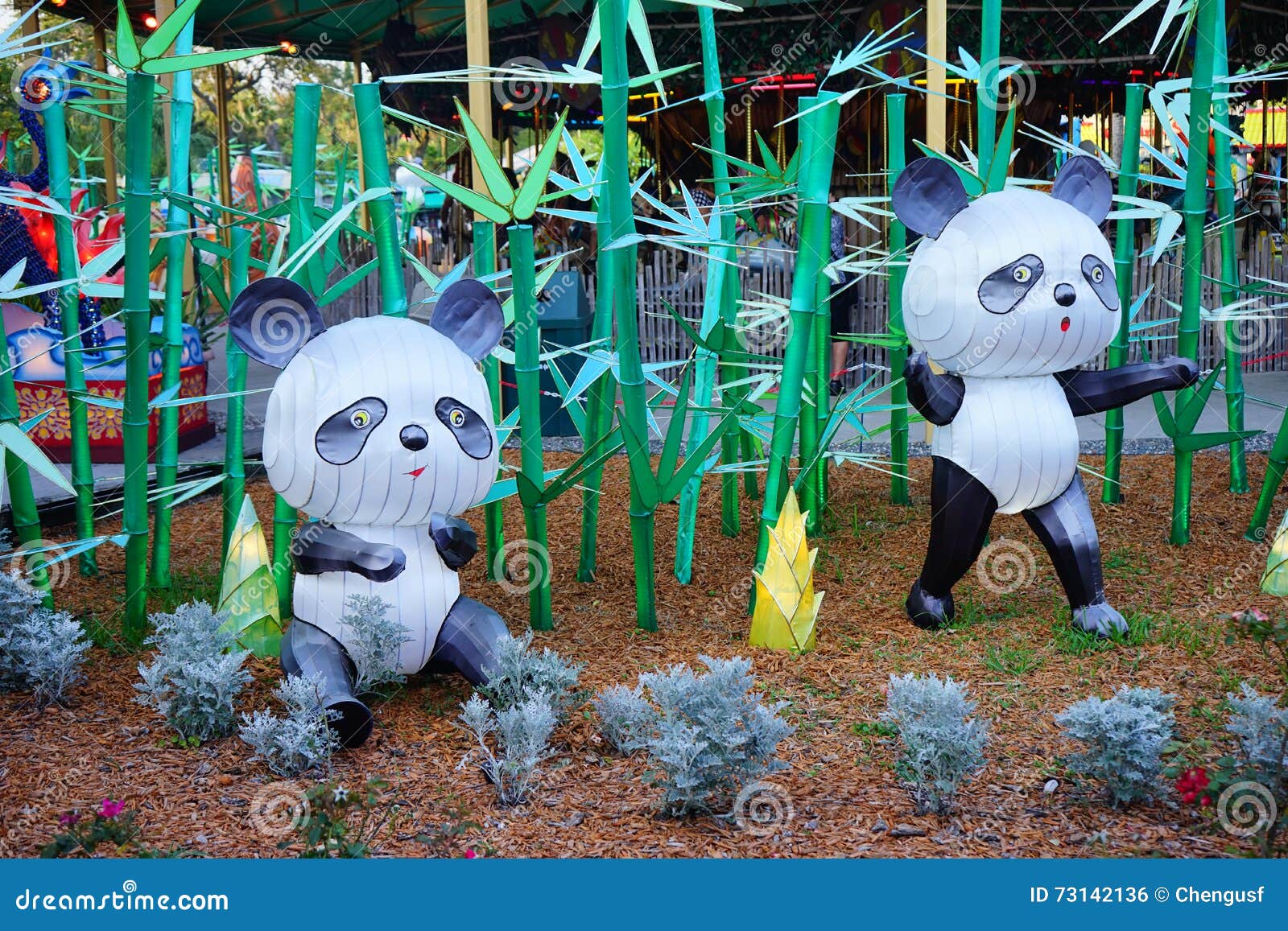 Chinese panda lantern stock photo. Image of lantern, atmosphere - 73142136