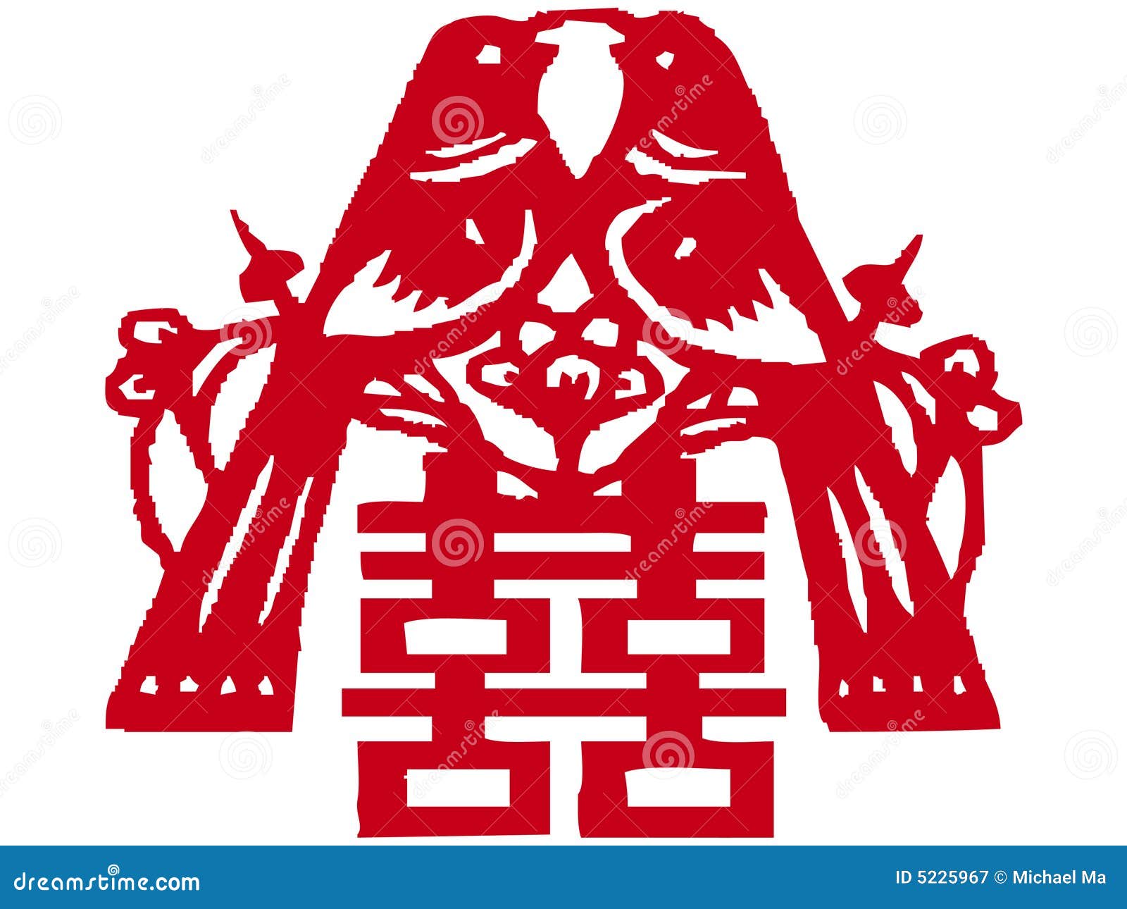 Chinese paper-cut stock illustration. Illustration of chinese - 5225967