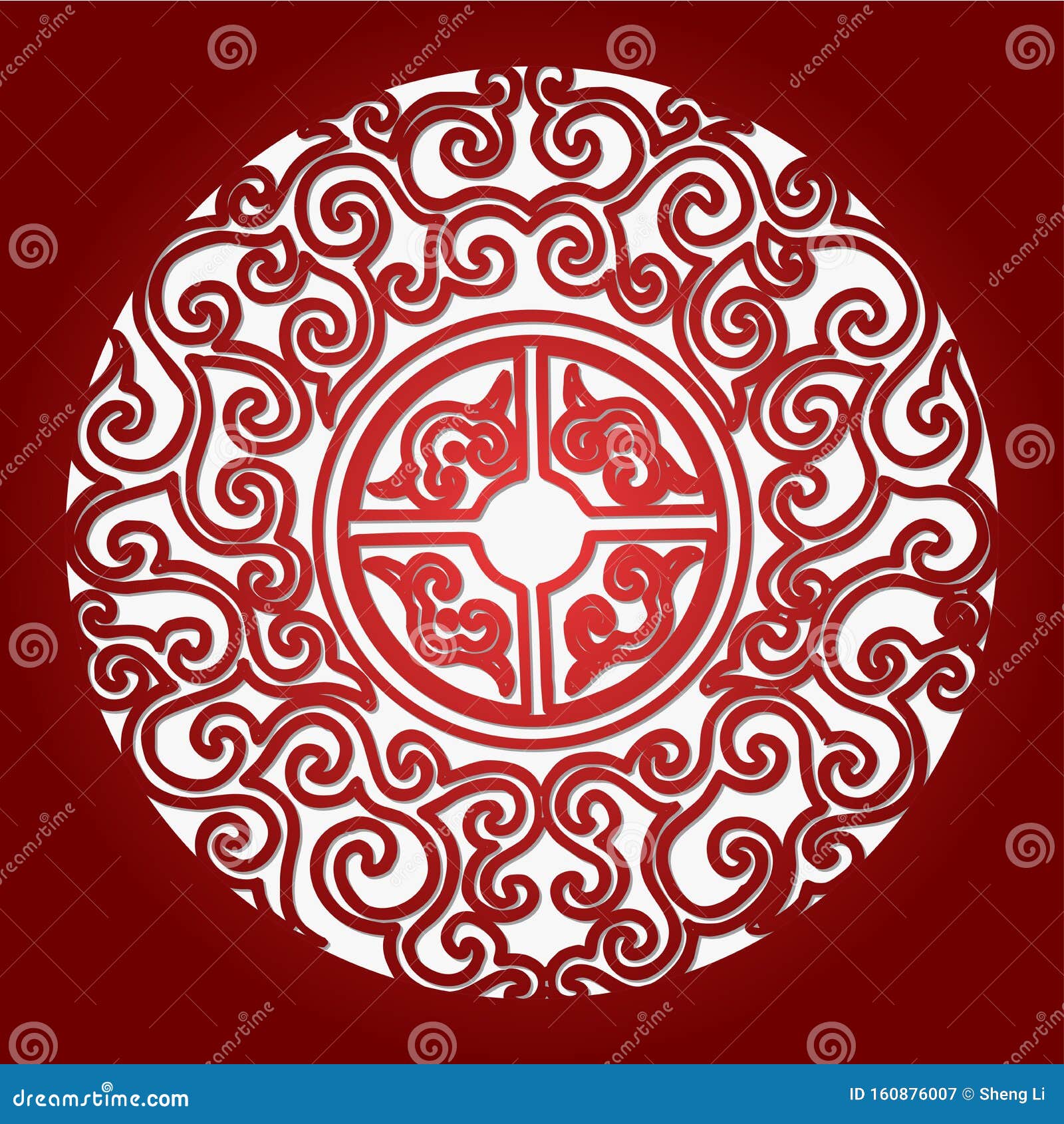 Chinese Paper-Cut Background, Fire and Flame Stock Vector ...