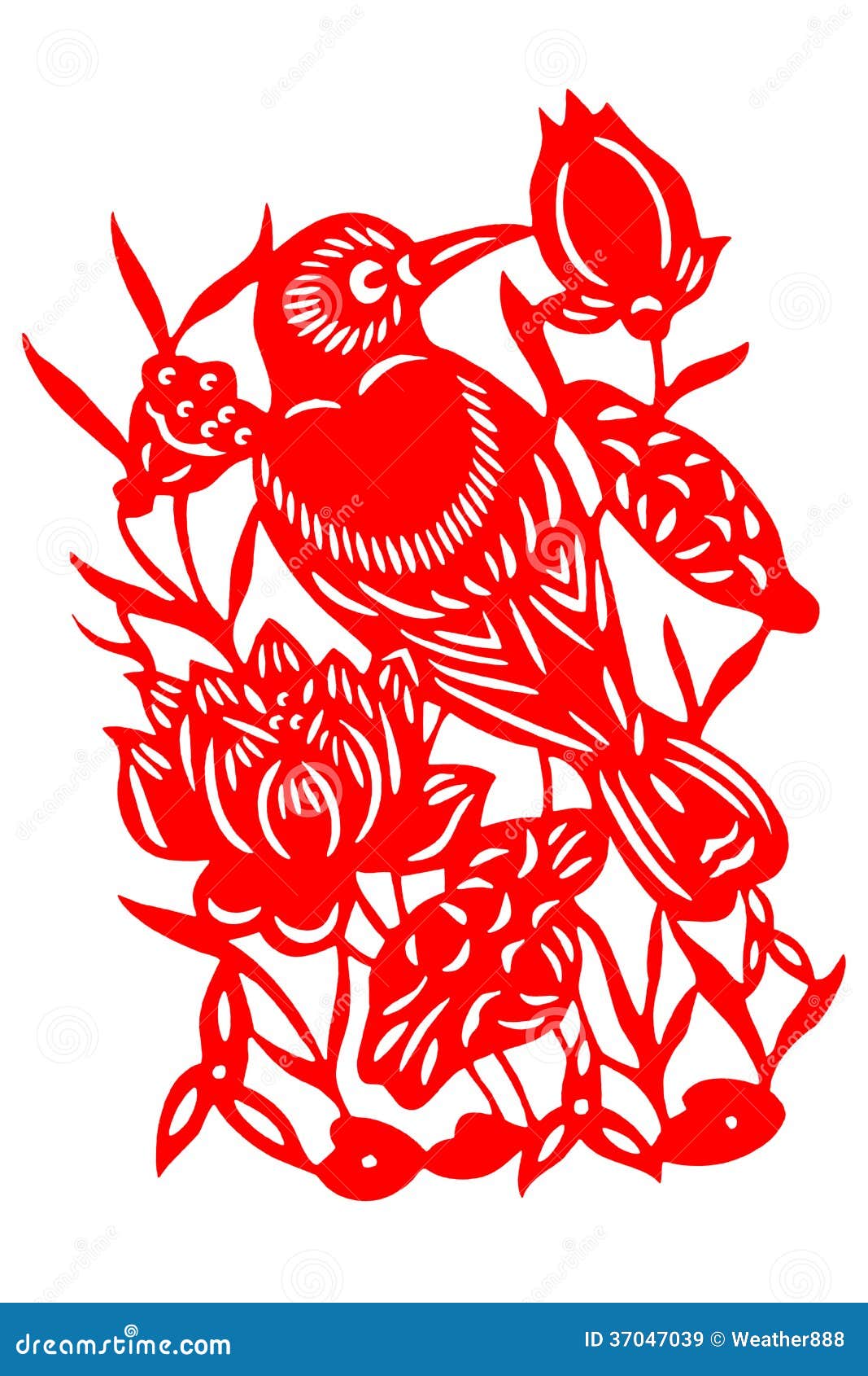 Chinese paper-cut bird stock image. Image of background - 37047039