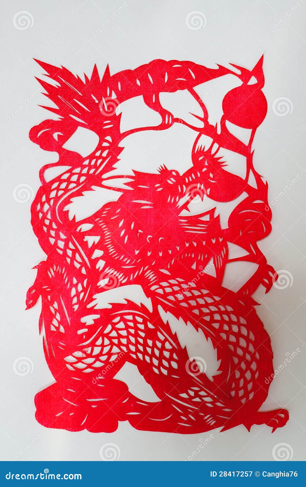 The Chinese Paper-cut Dragon Stock Image - Image of festive, papercut ...