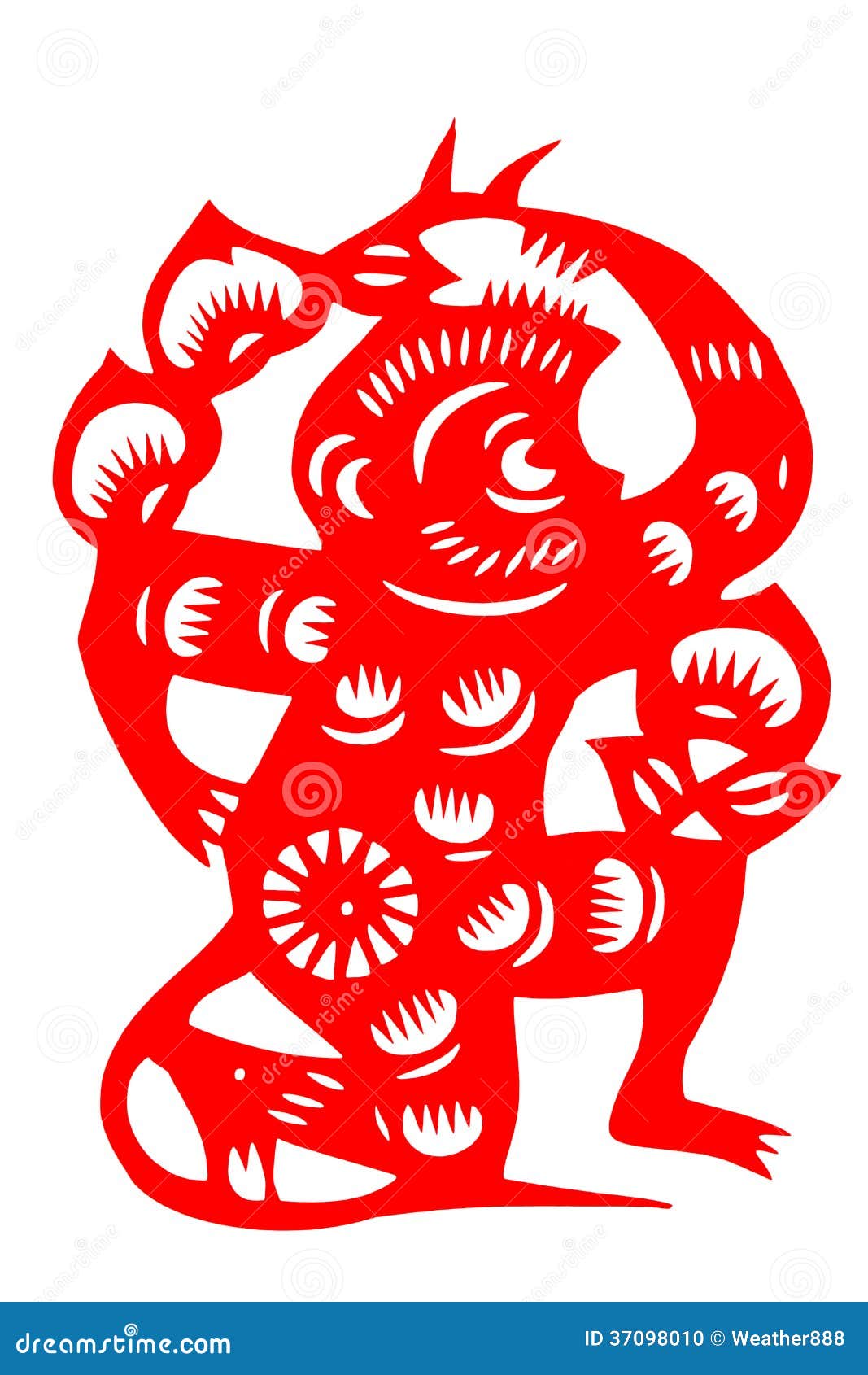 Chinese paper-cut monkey stock photo. Image of china - 37098010