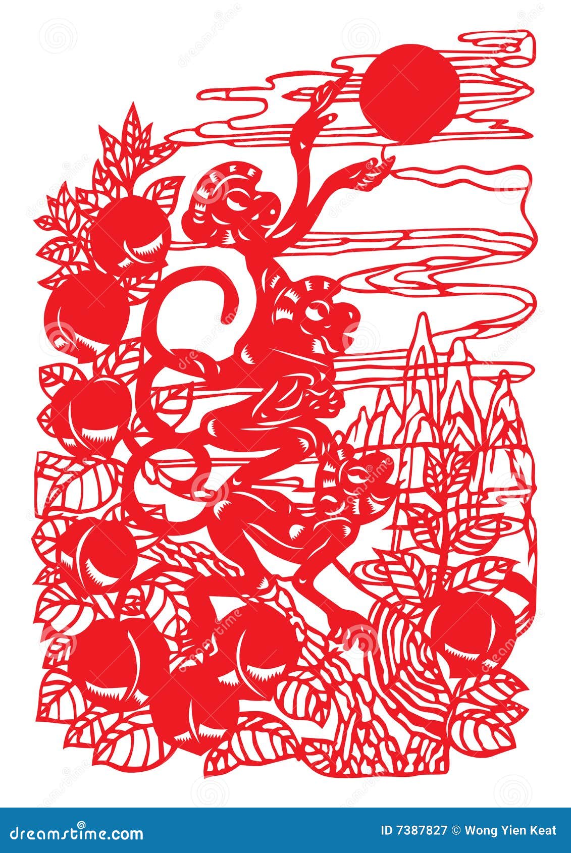 Chinese Paper Cut Style Wedding Invitation Card Template Vector ...