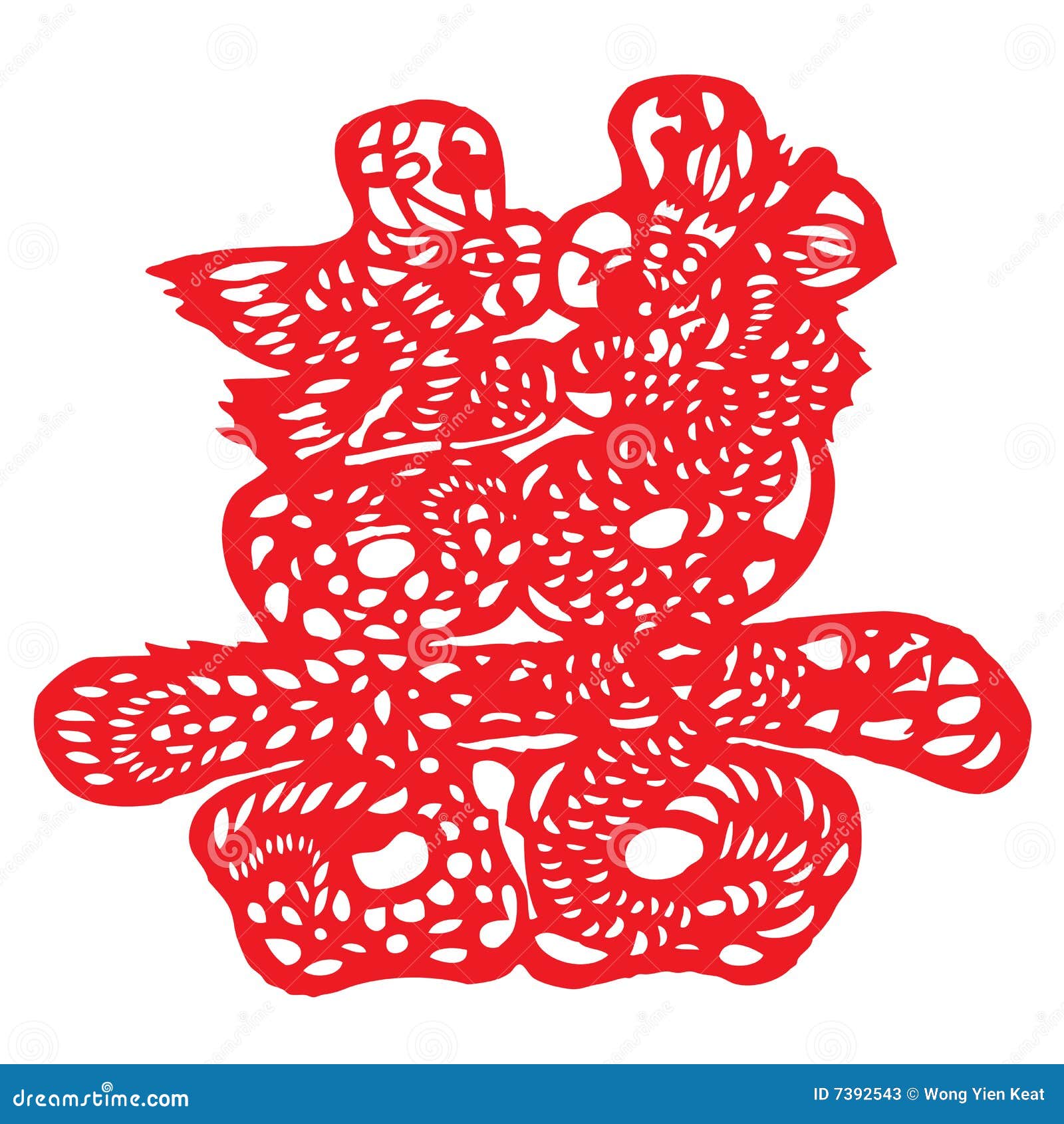 Chinese paper cutting stock vector. Illustration of flora - 7392543