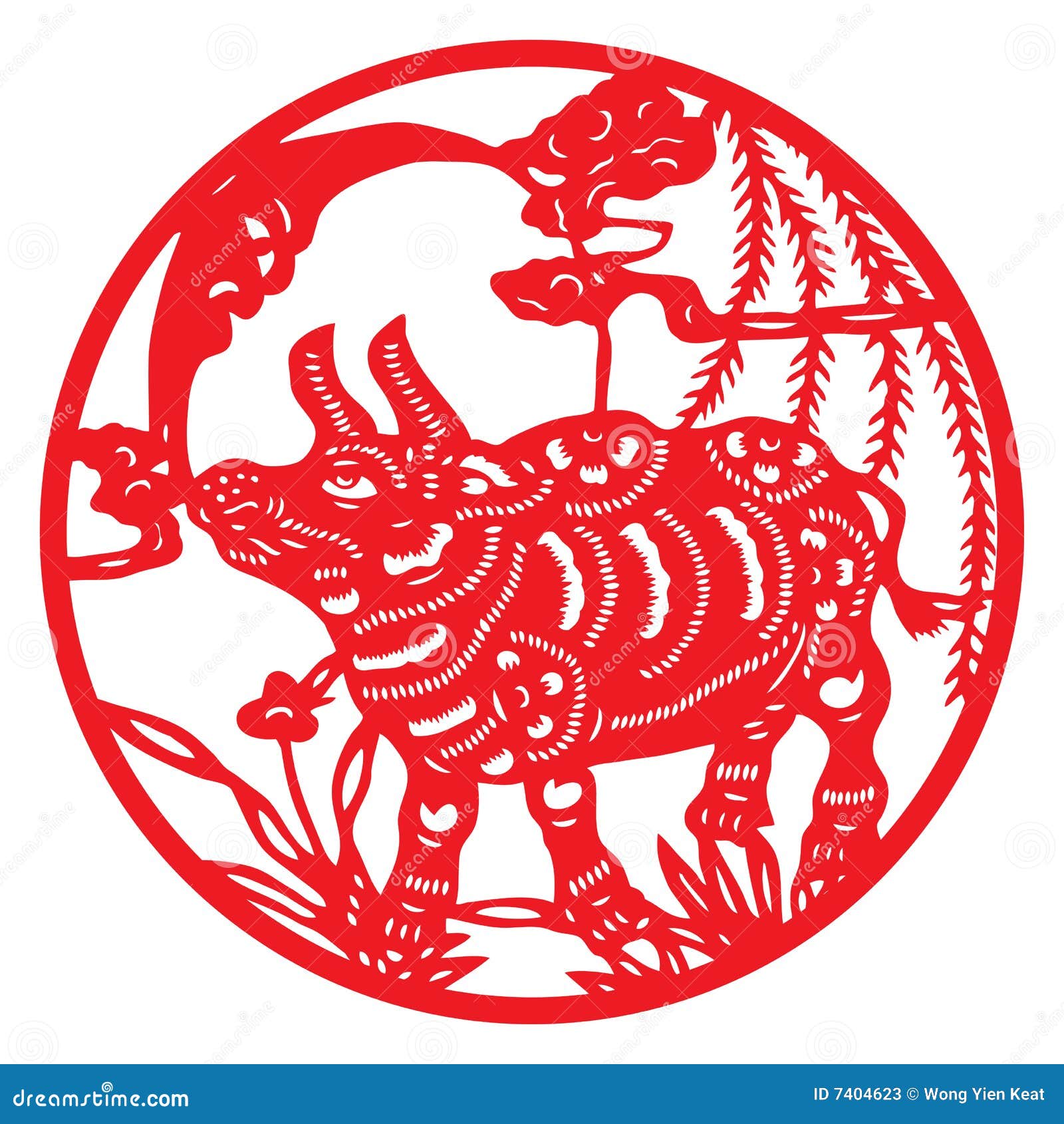 Chinese paper cutting stock vector. Illustration of shape - 7404623