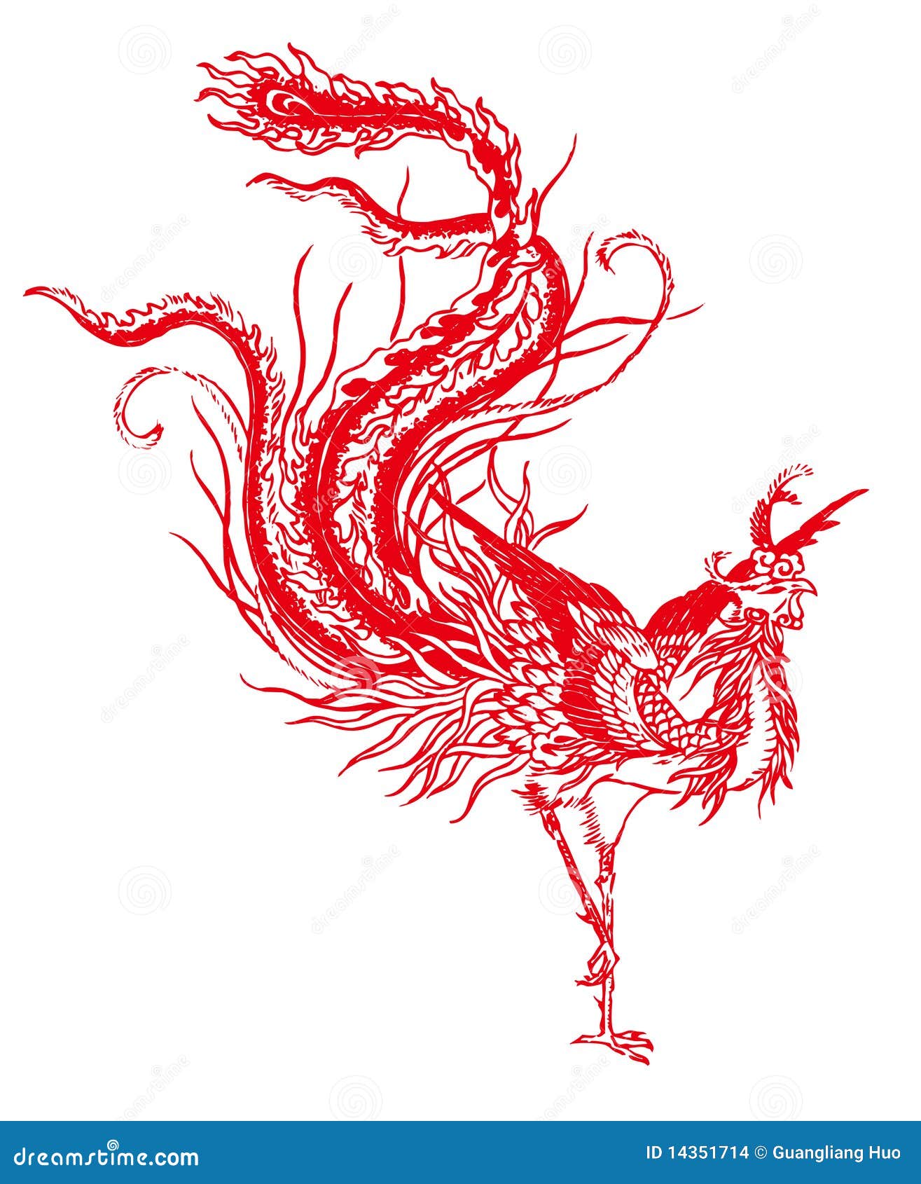 Chinese Paper Cutting - Phoenix Stock Illustration - Illustration of ...