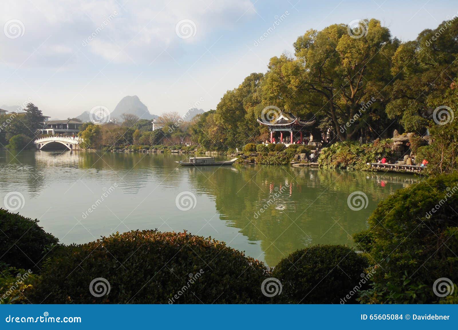 Chinese Park in Guilin China Stock Photo - Image of area, pond: 65605084
