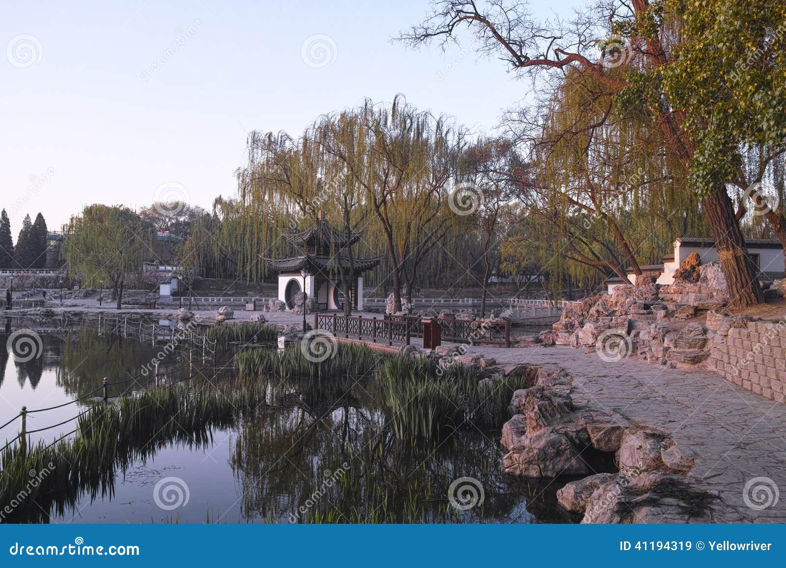 A Chinese park stock image. Image of pond, lake, sunlight - 41194319