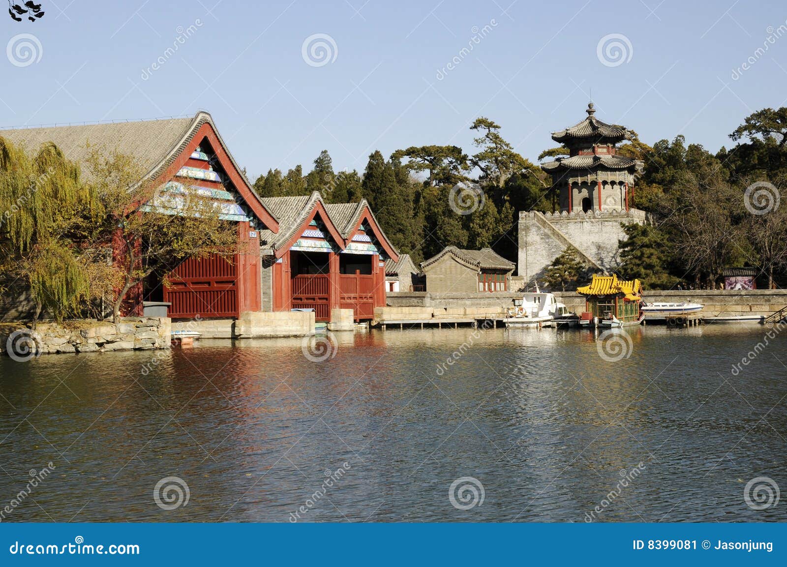 Chinese park with pavilion stock image. Image of pavilion - 8399081
