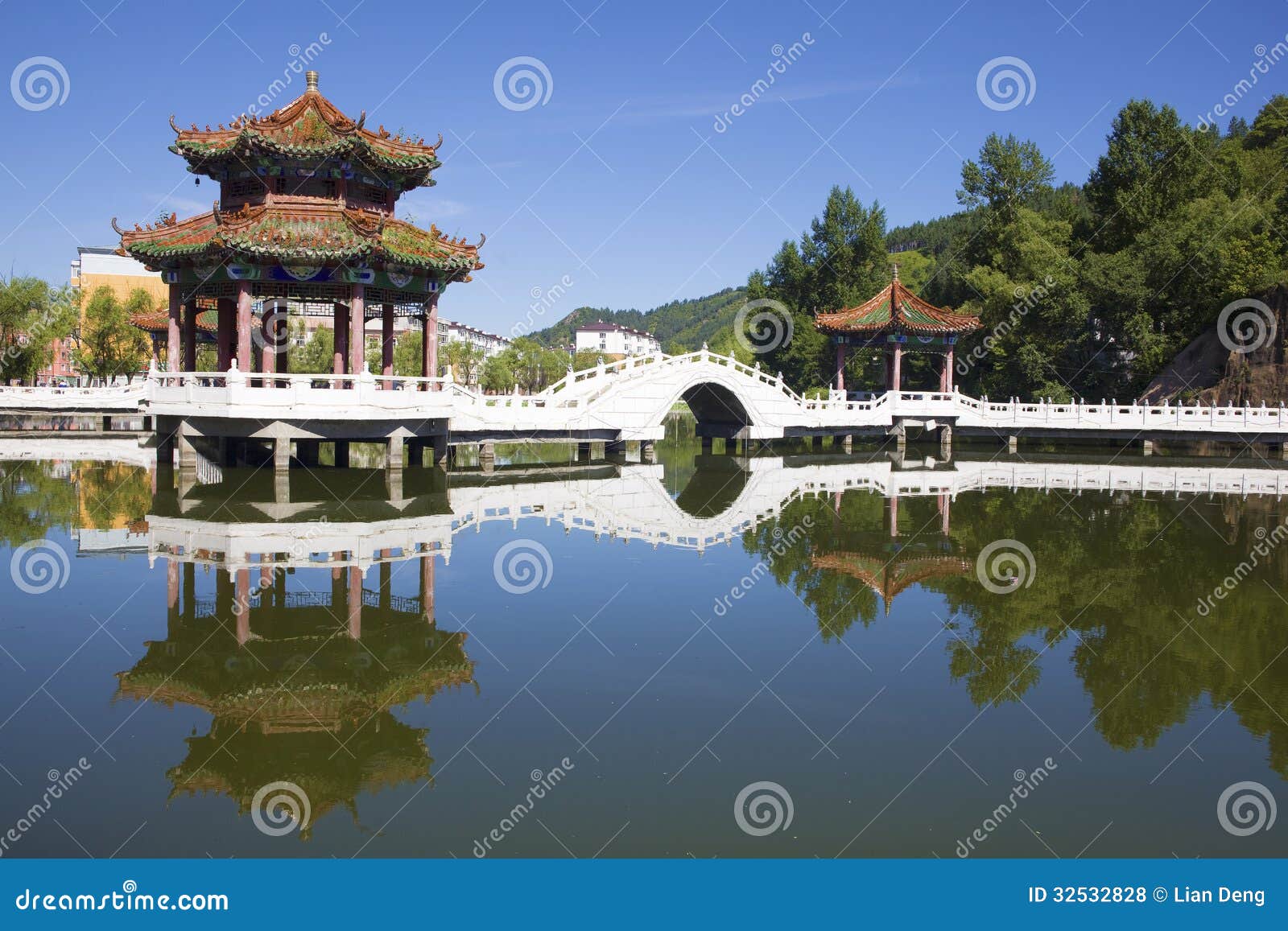 Chinese park in summer stock photo. Image of good, eastern - 32532828