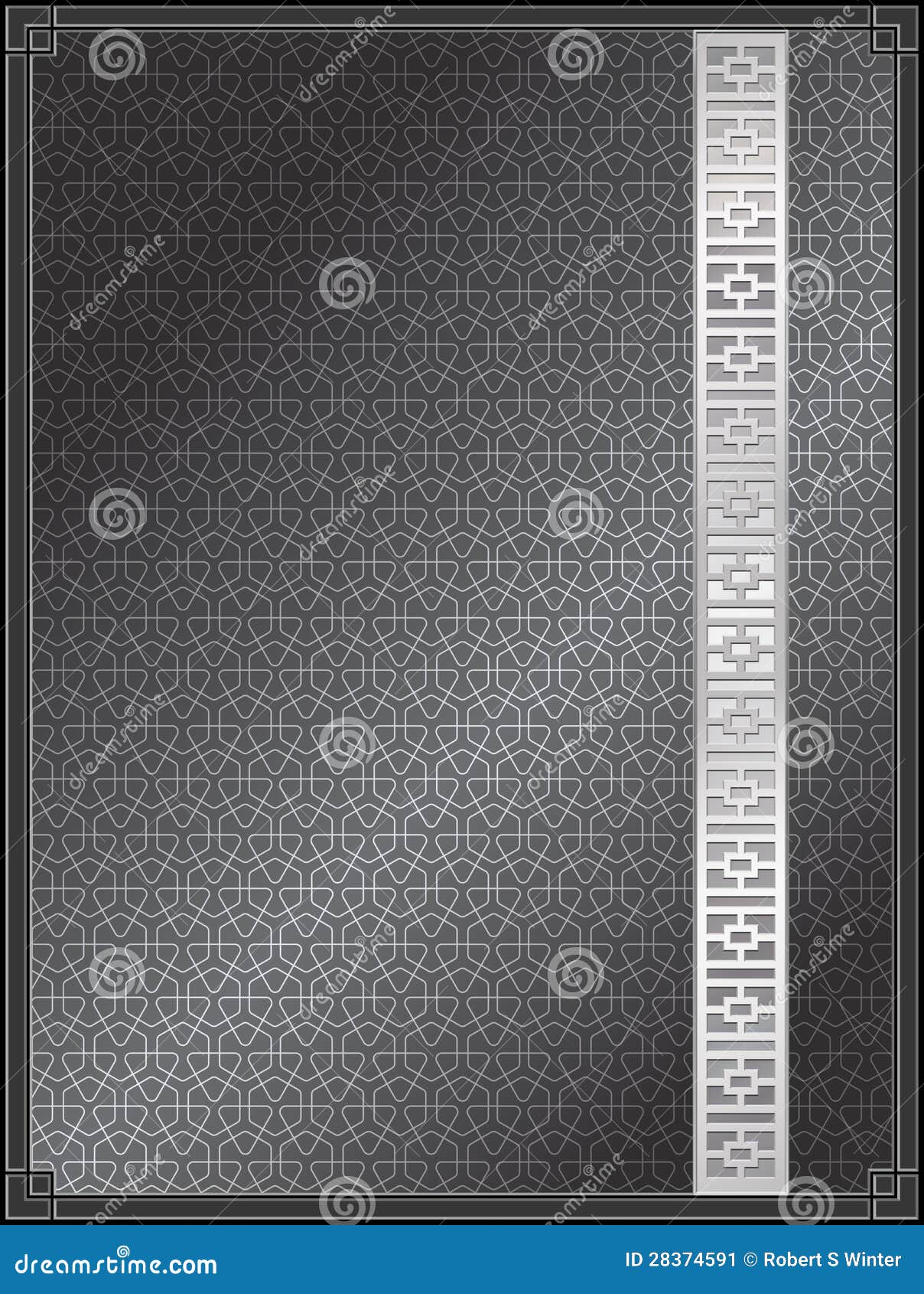 Chinese Pattern Background Template Black-silver Stock Vector ...