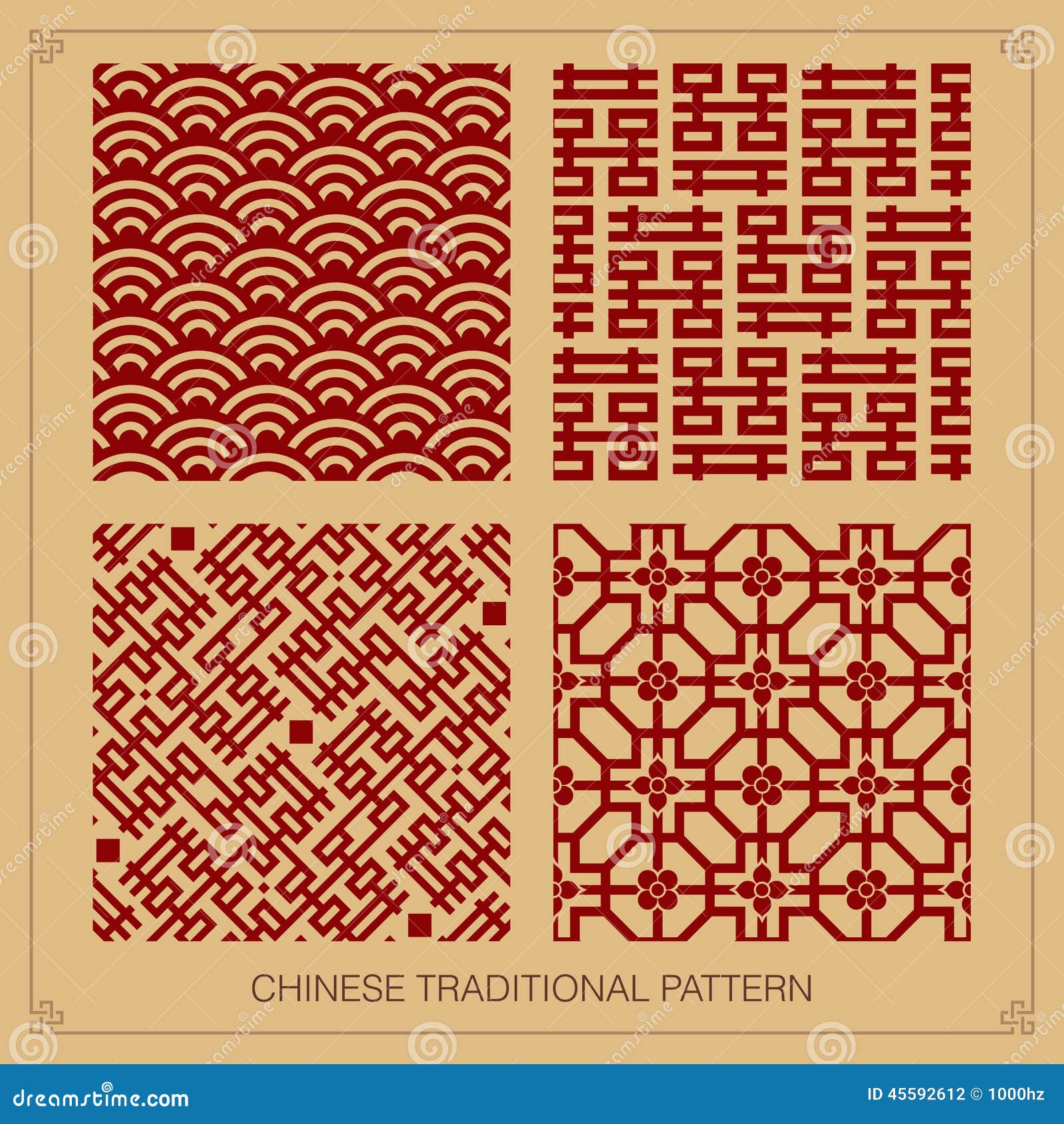 Chinese pattern design stock vector. Illustration of painting - 45592612