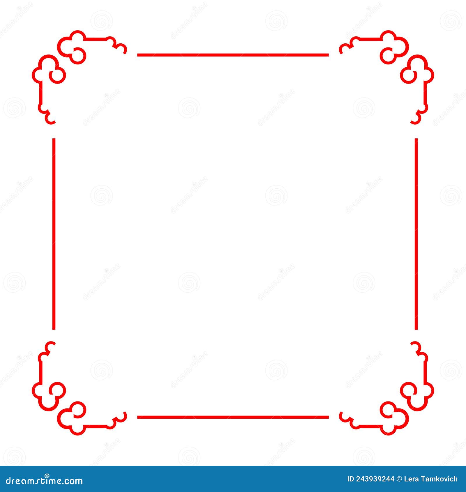 Chinese Pattern Frame, Vector Border Art China Style on White ...