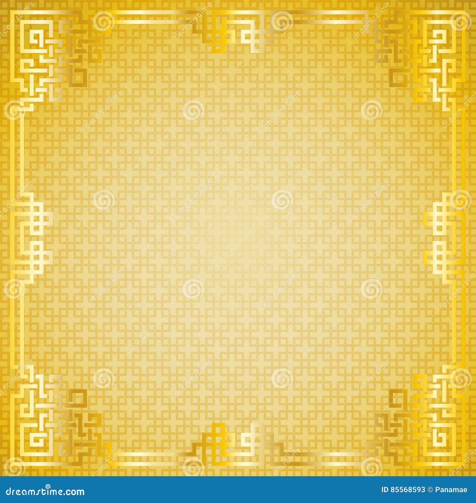 Chinese pattern gold frame stock vector. Illustration of gold - 85568593