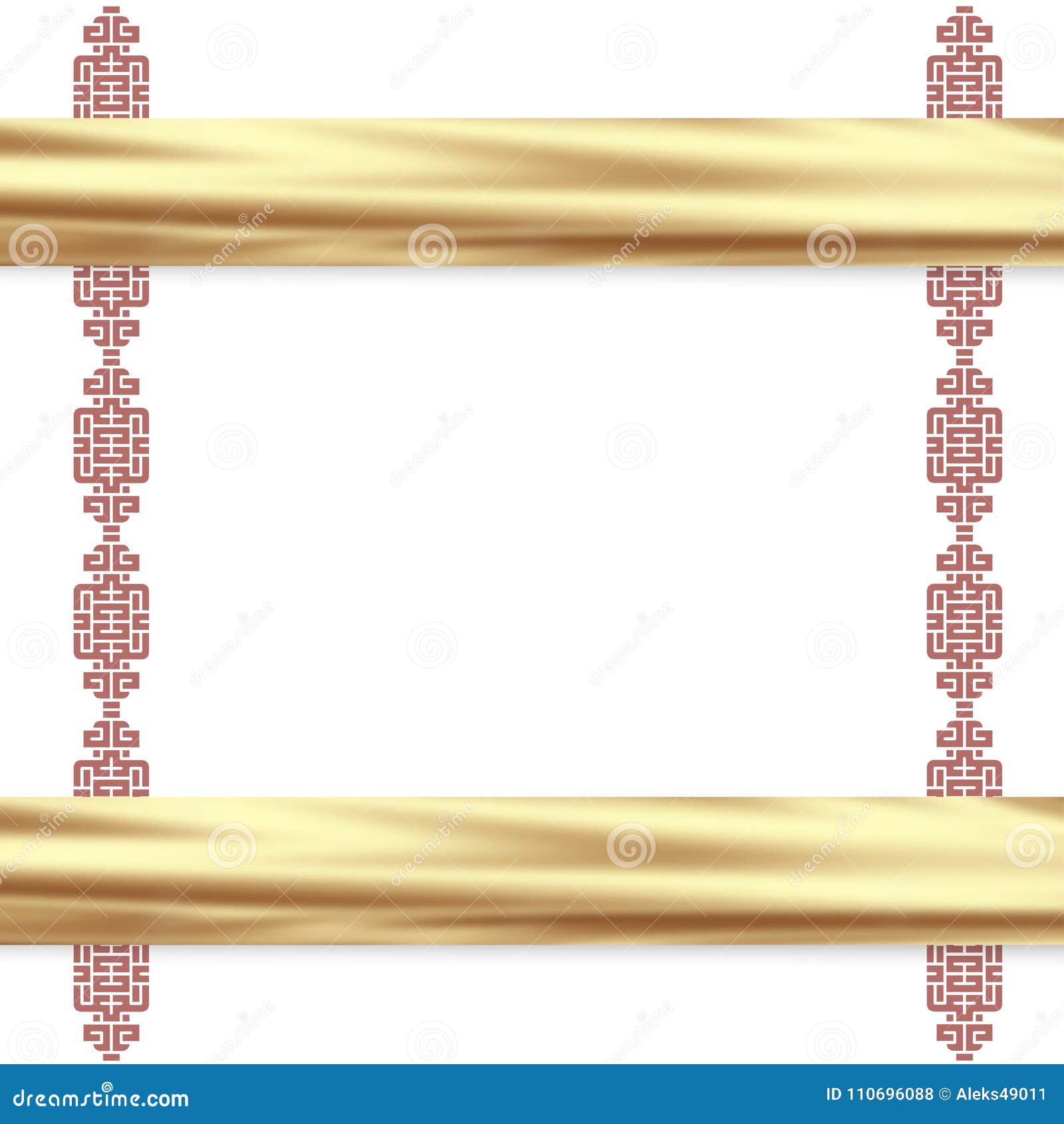 Chinese Pattern, Gold Frame Stock Vector - Illustration of pattern ...