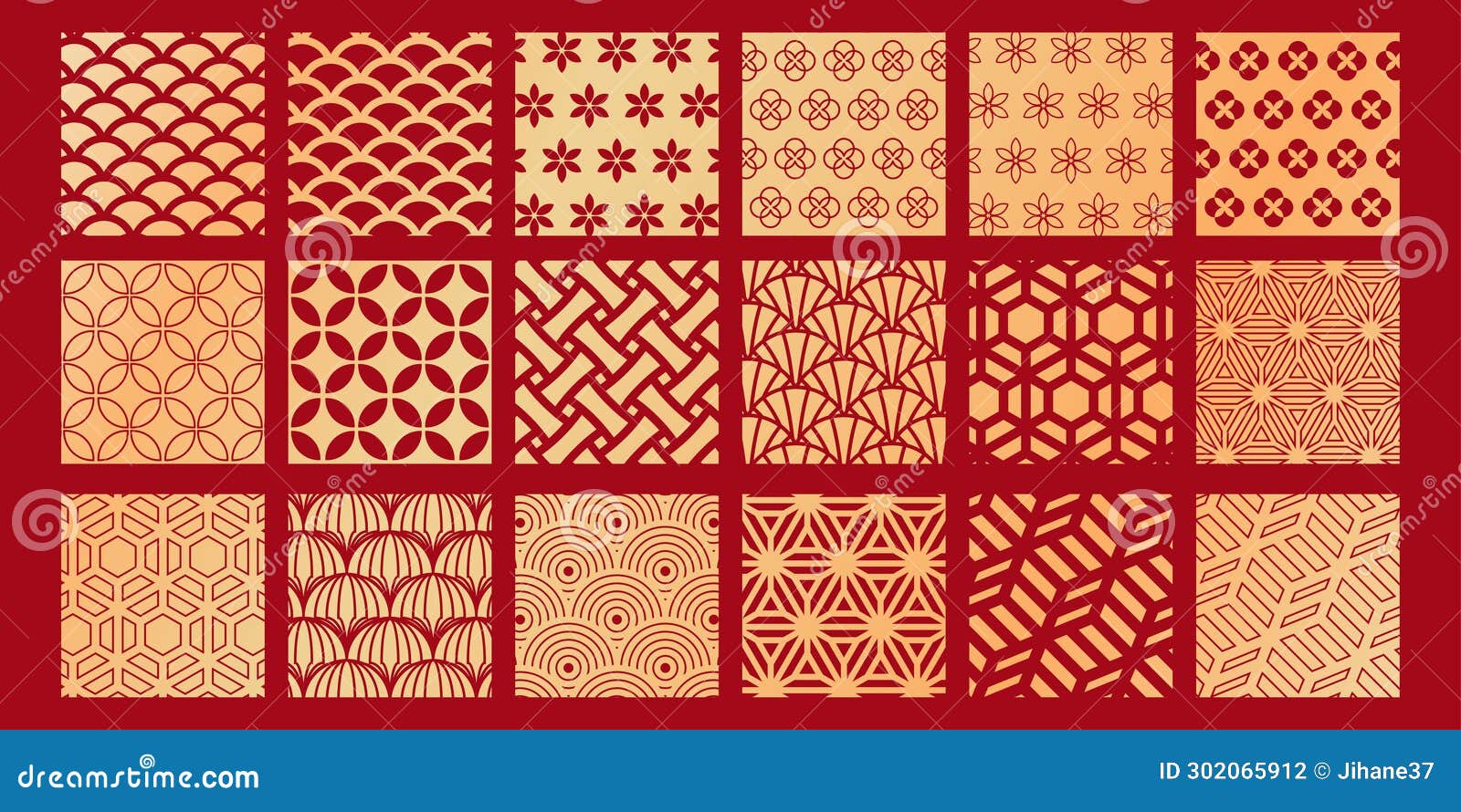Chinese Pattern, Japanese Pattern Collection Stock Illustration ...